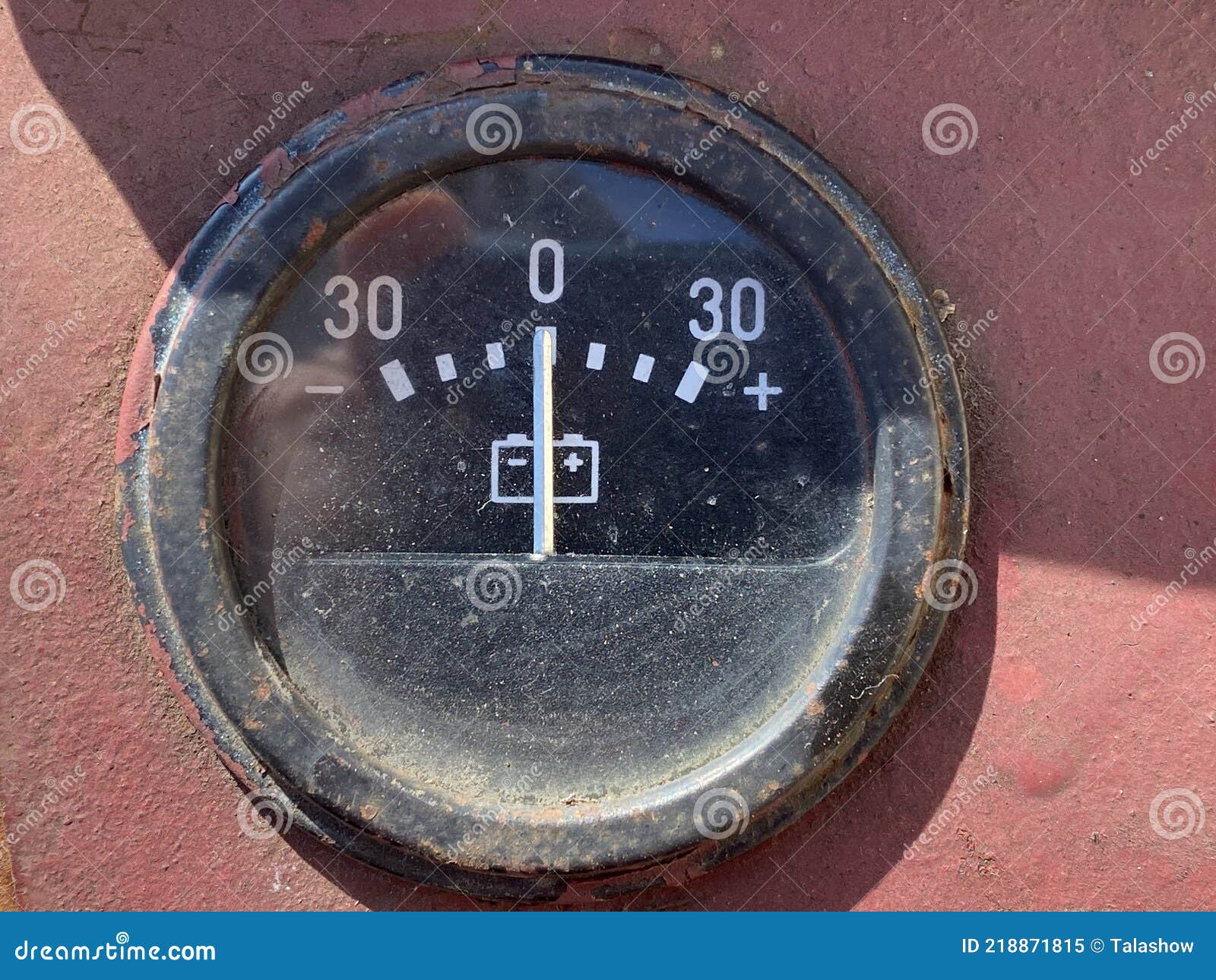 Old Analog Car Instrument Ammeter Close-up Stock Image - Image of ...