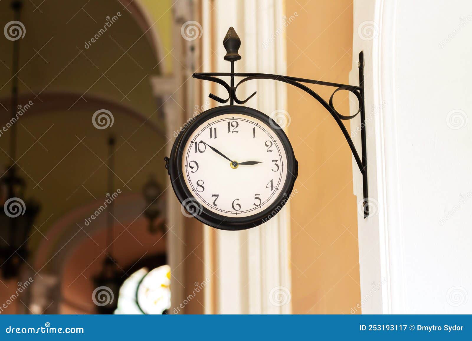 Old Analog Clock on Building Wall Outdoors Stock Image - Image of ...