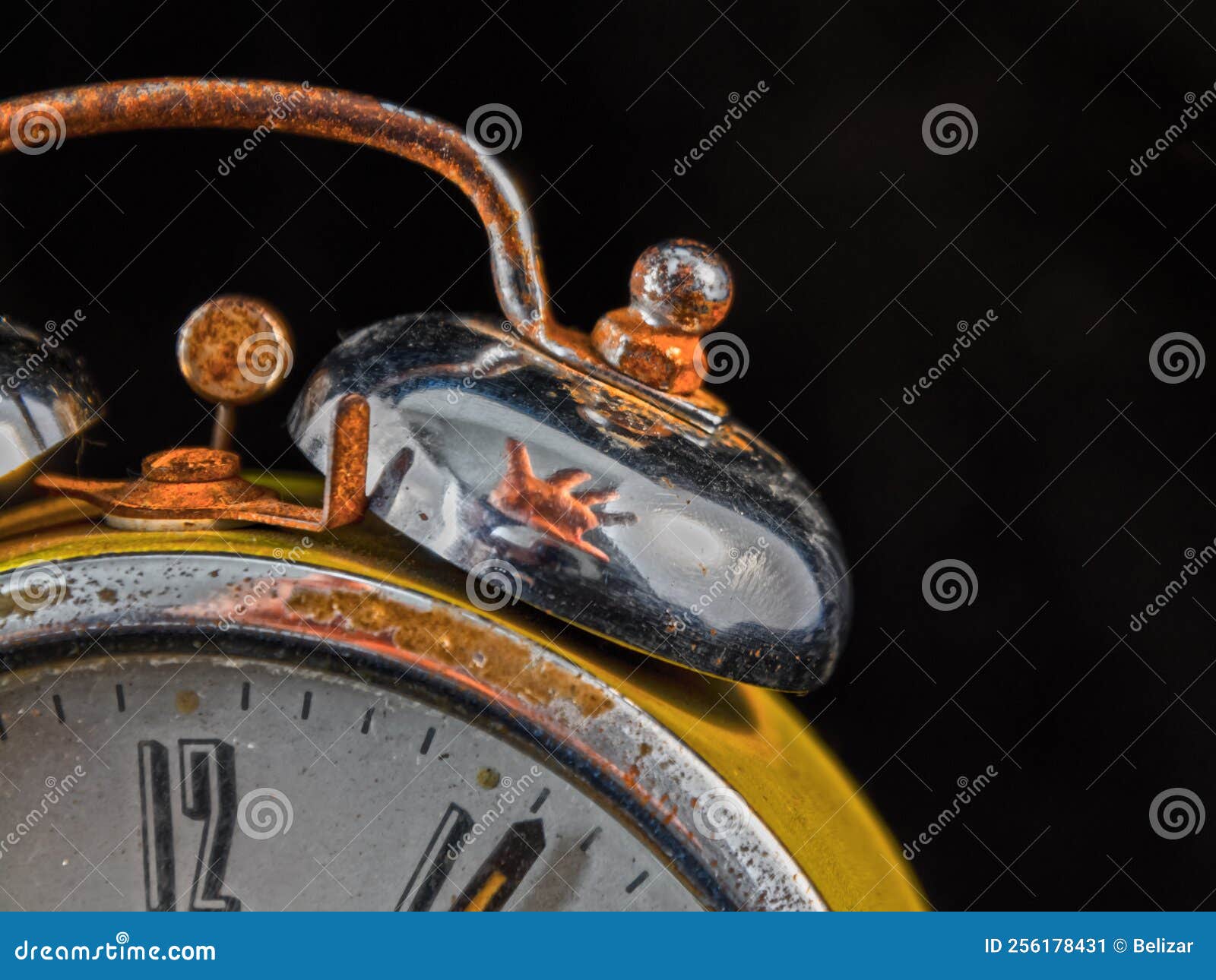 Old and Analog Iron Alarm Clock and Human Hand Stock Image - Image of ...