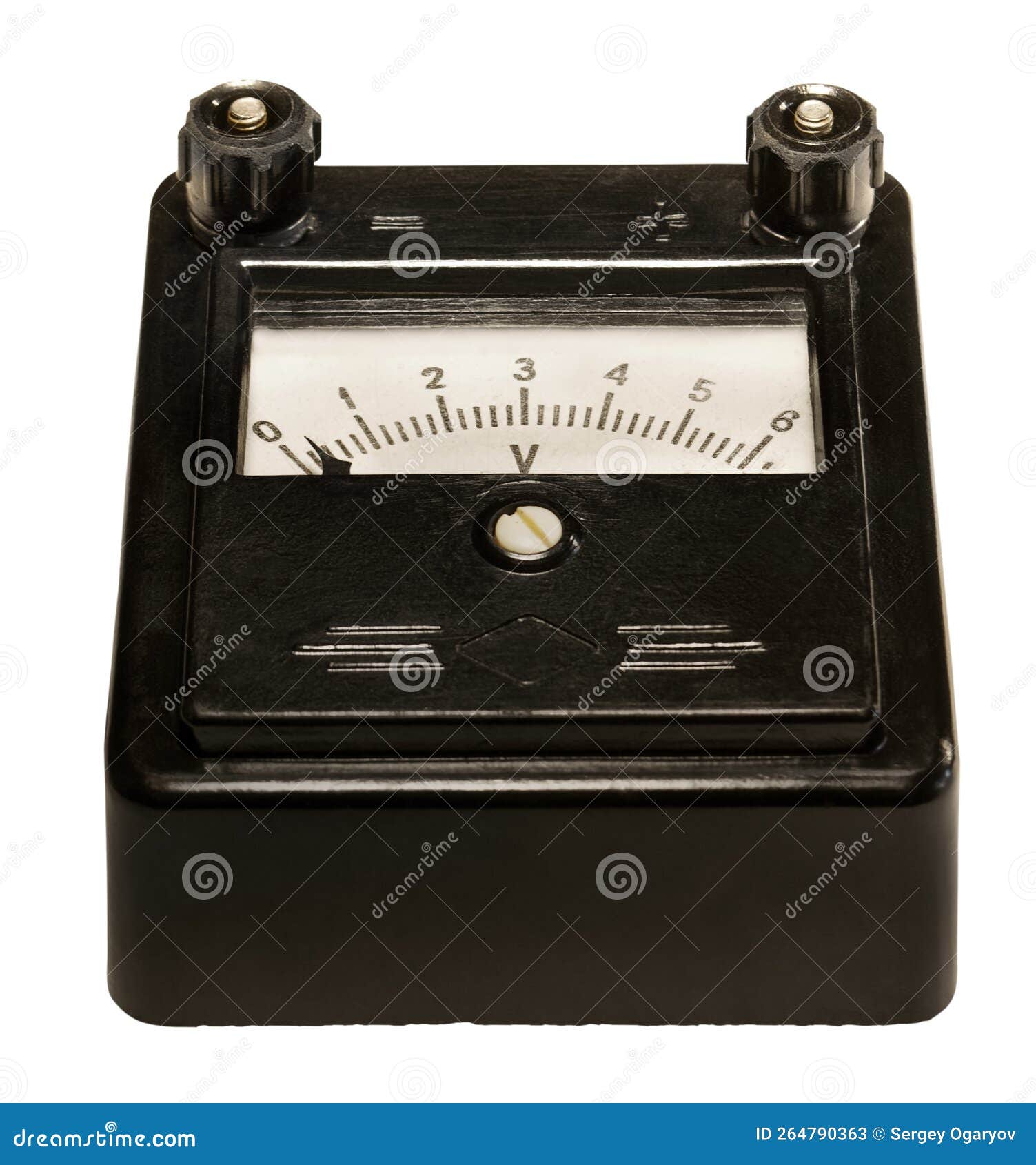 Old Analog Measuring Instrument Voltmeter Stock Image - Image of volt ...