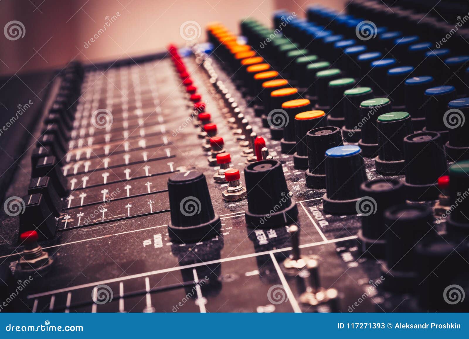 Old analog mixing console stock image. Image of analog - 117271393