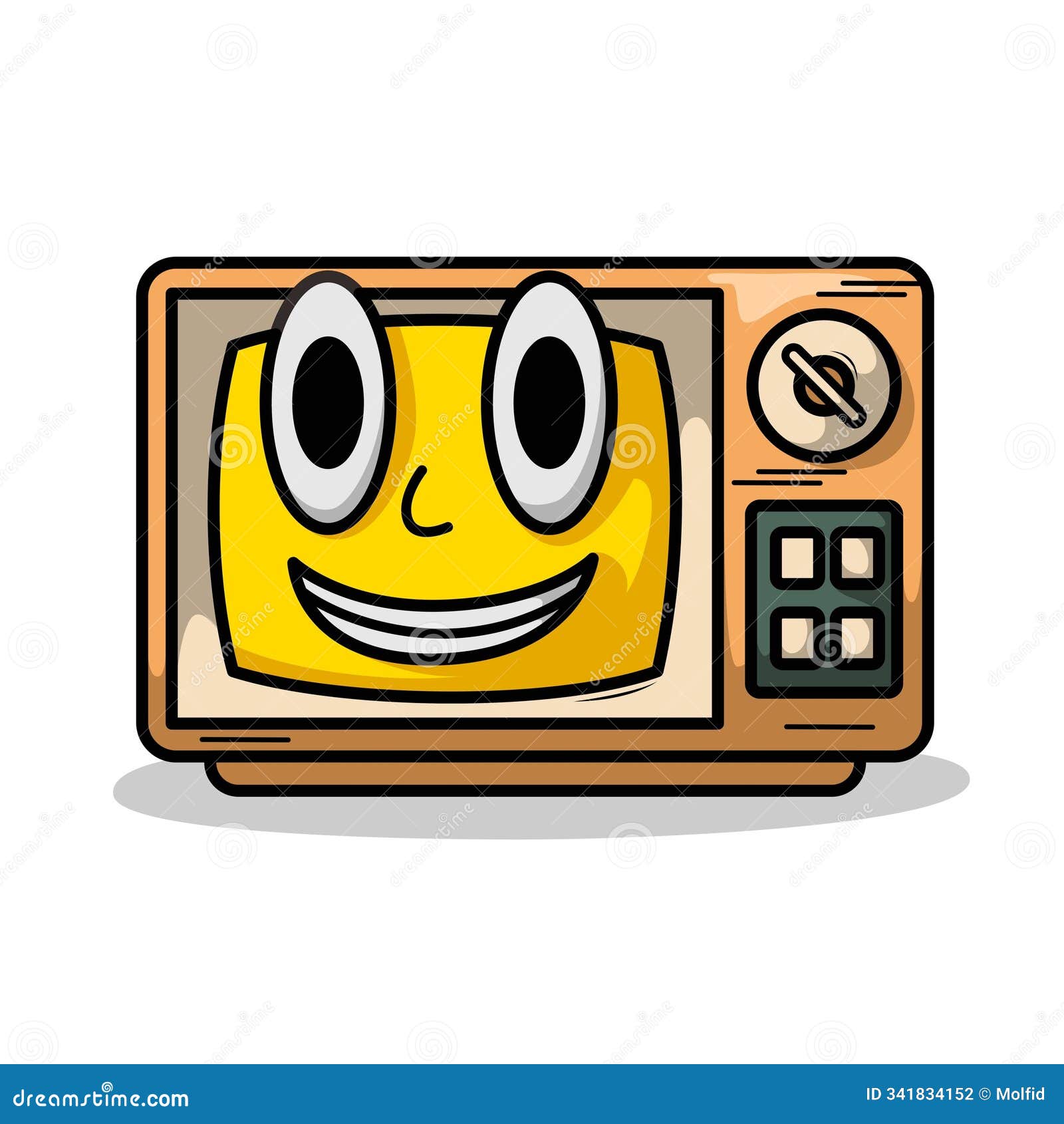 Old Analog Television Cartoon Style Vector Stock Illustration ...