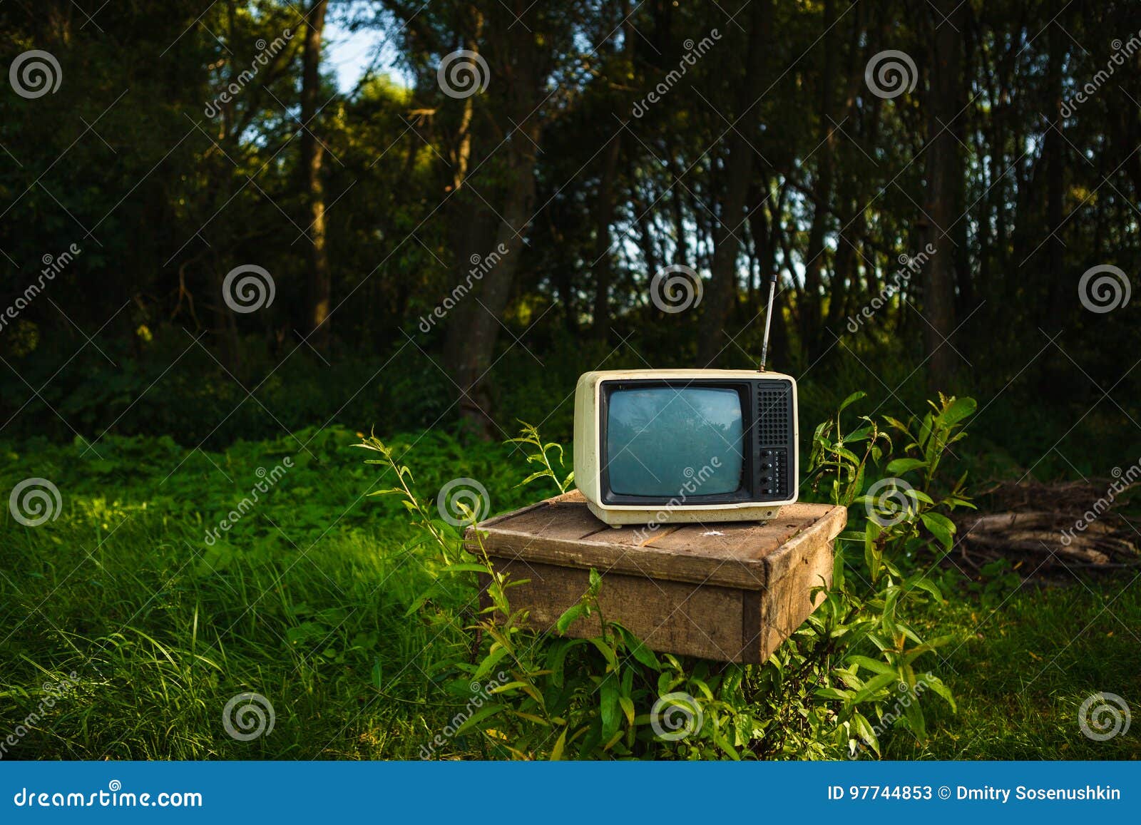 Old analog TV stock image. Image of wooden, monitor, trash - 97744853