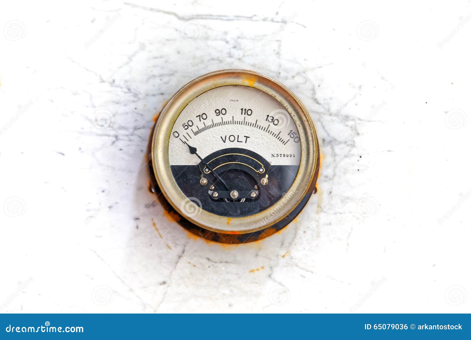 Old Analogue Voltmeter of a Factory Stock Photo - Image of seventies ...