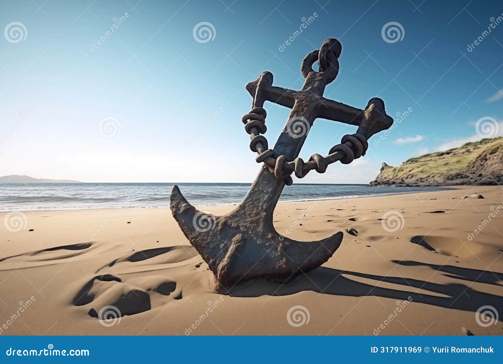 Old Anchor on the Sea Coast, Large Heavy Anchor. Old Rusty Anchor on ...
