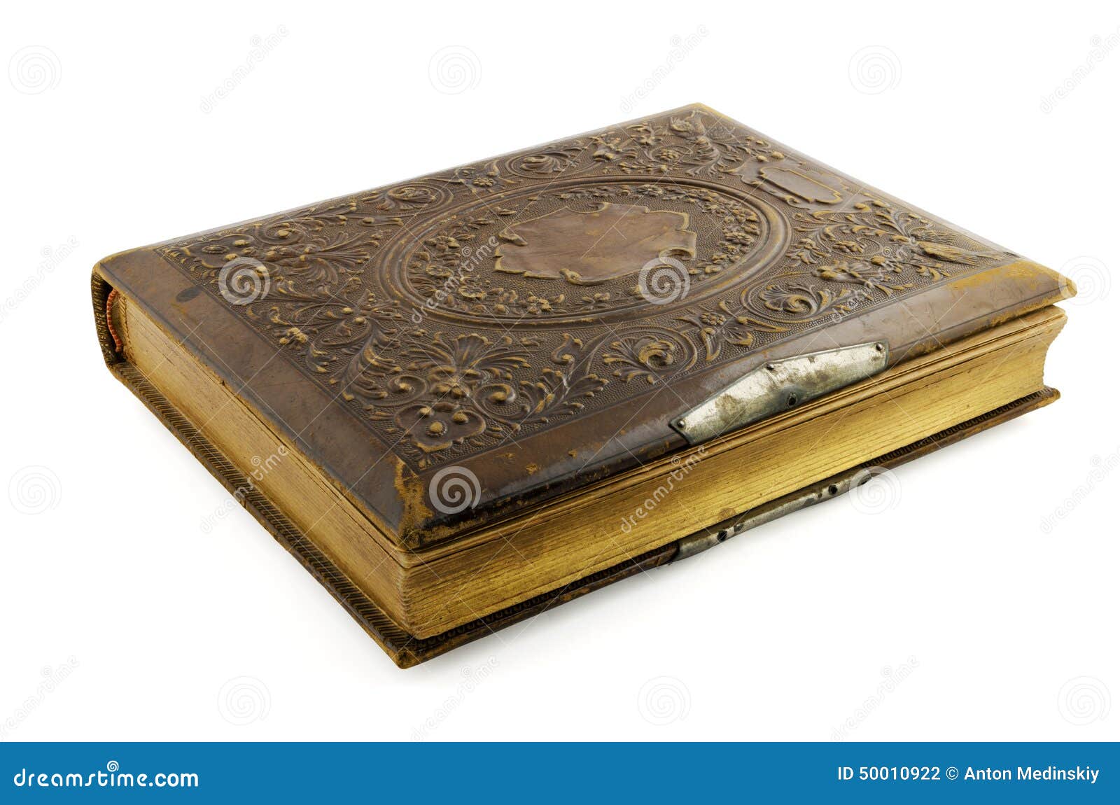 Old Ancient Book Isolated on White Stock Photo - Image of hardcover ...