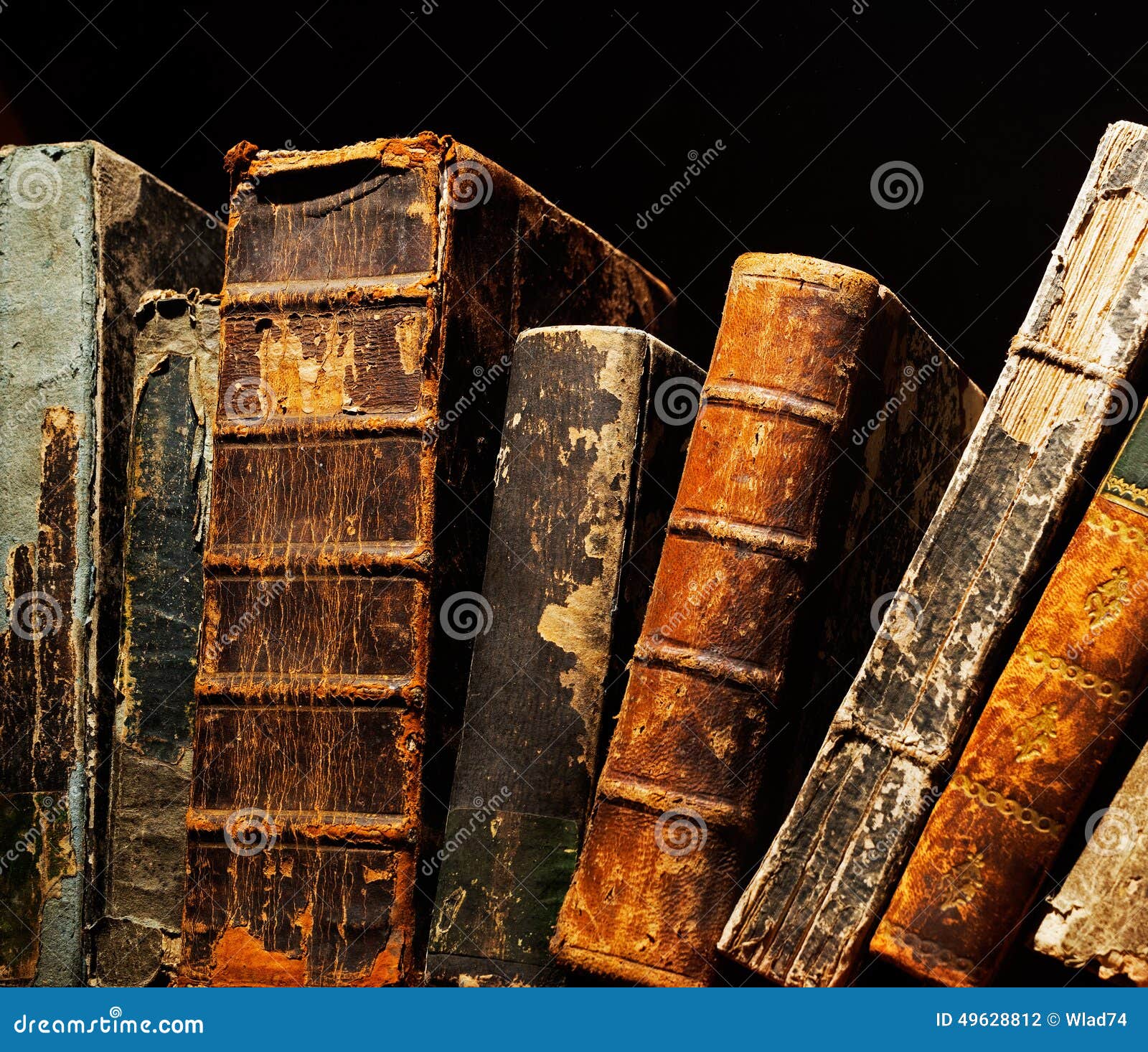 Old and Ancient Books on the Shelf Stock Photo - Image of dilapidated ...