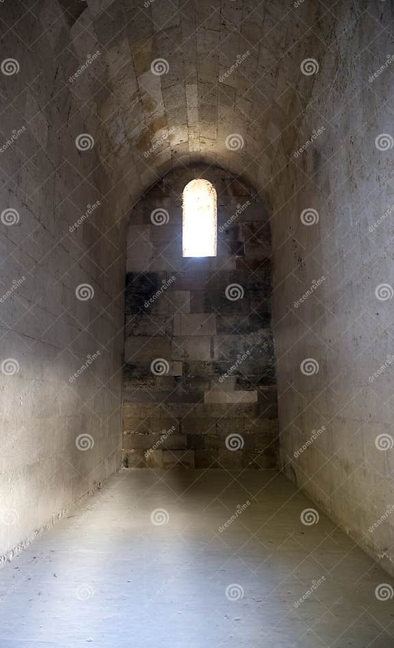 Old Ancient Castle Stone Dungeon Cell with Window Stock Image - Image ...