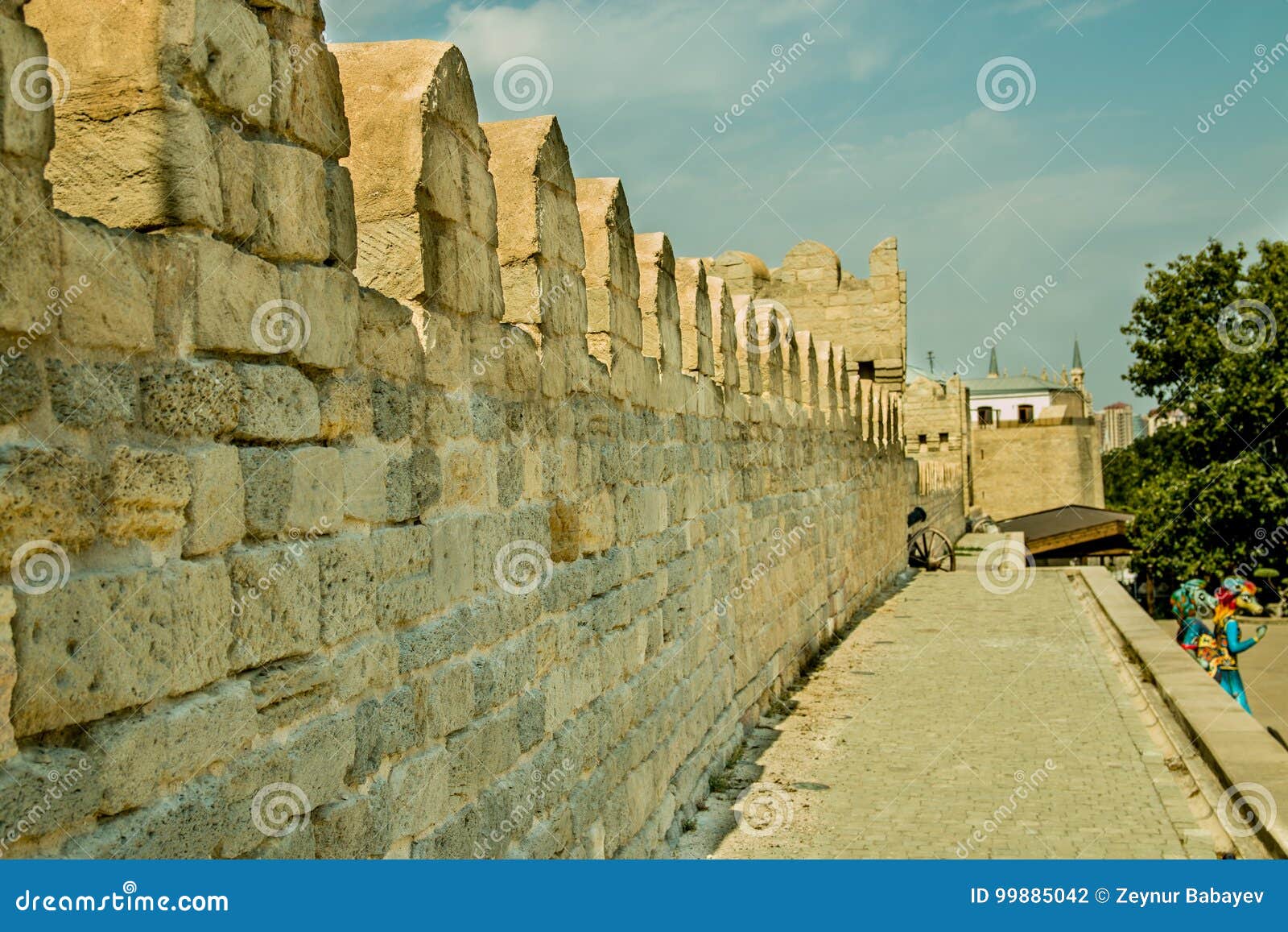 Old Ancient Castle Wall Perspective View Stock Photo - Image of city ...