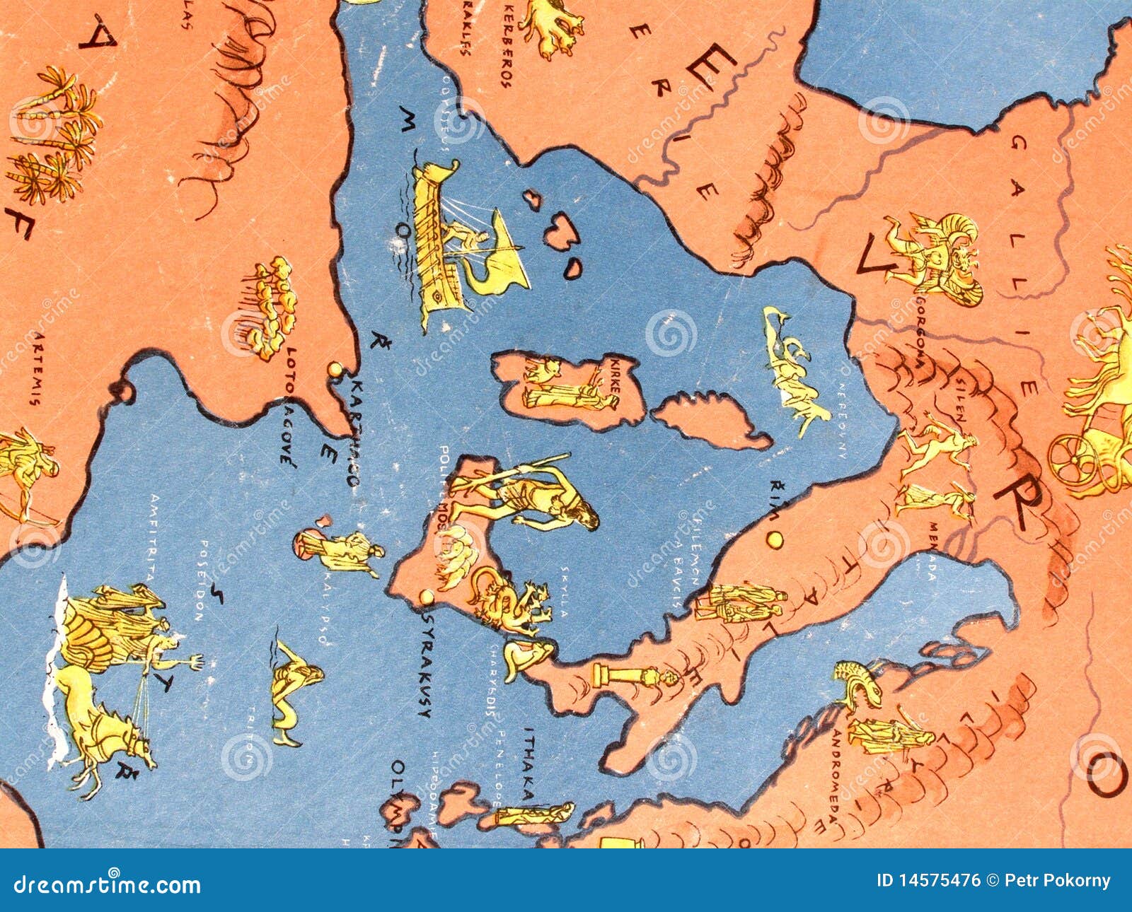Old ancient map stock photo. Image of fantastic, natural - 14575476