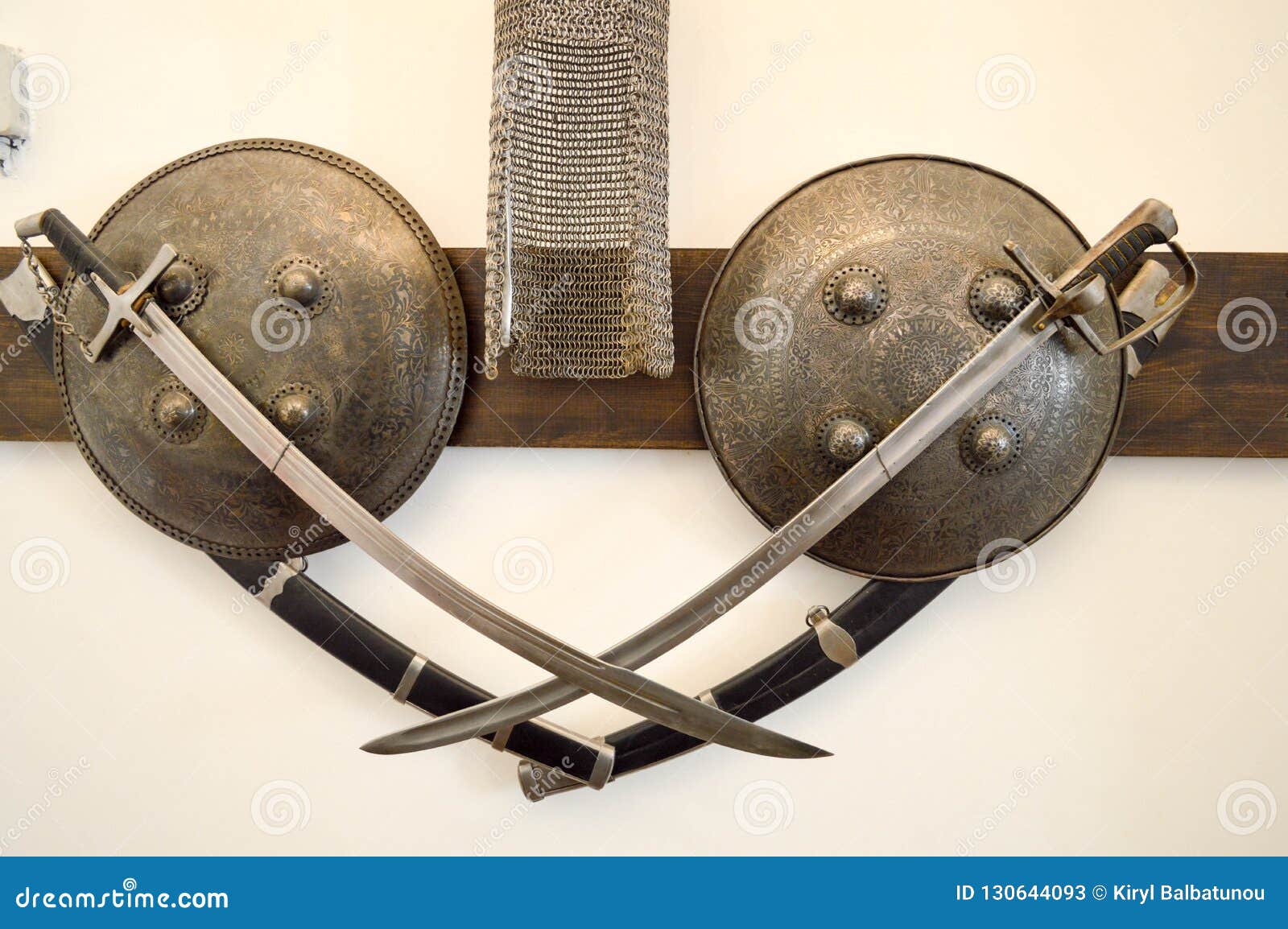 Old Ancient Medieval Sharp Dangerous Combat Captured Swords, Sab Stock ...