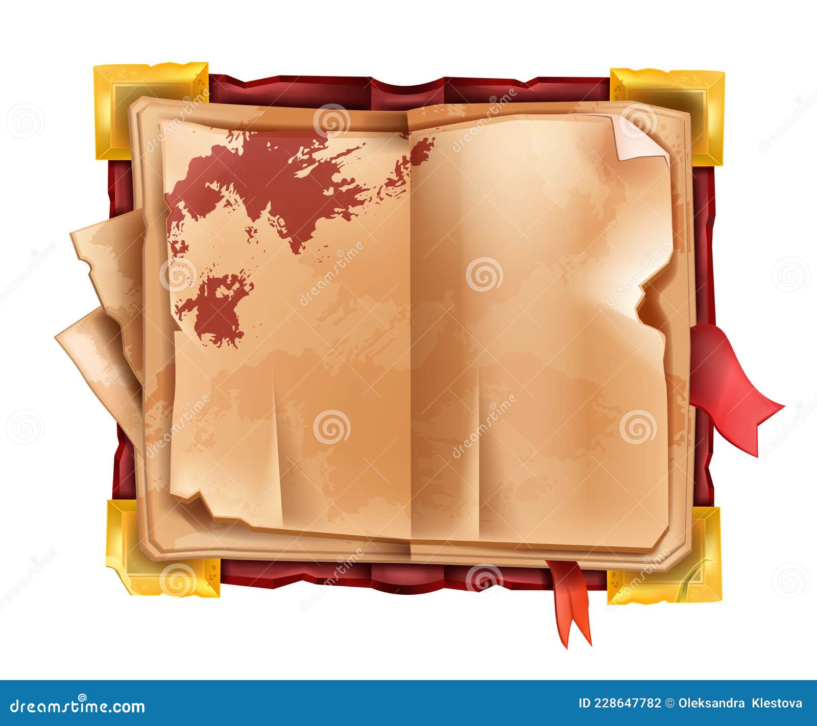 Old Ancient Open Book, Vector Parchment Sheet Background, Retro Vintage ...