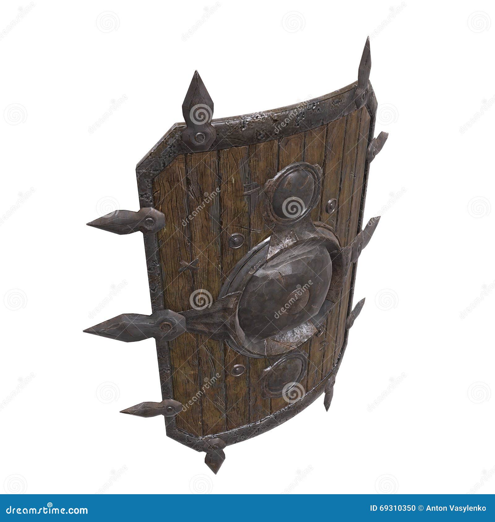 Old Ancient Shield 3d Illustration Stock Illustration - Illustration of ...