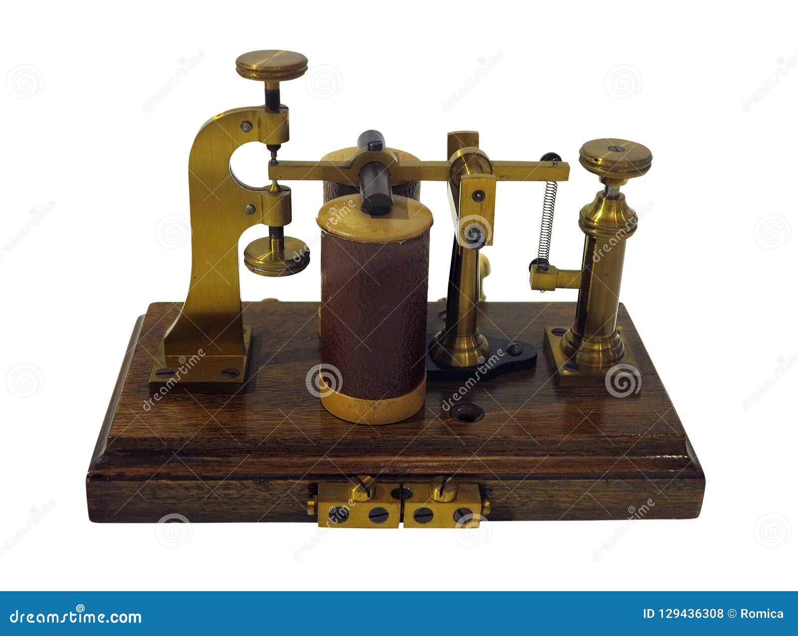 Old Ancient Telegraph Device Isolated Over White Background Stock Photo ...