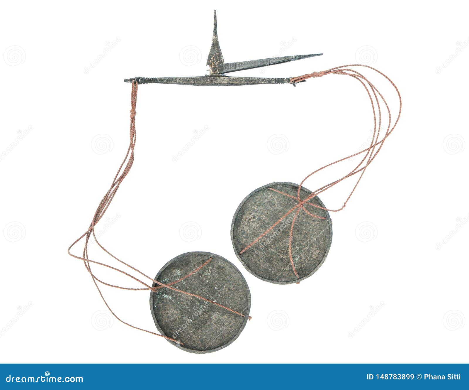 Old Ancient Weight Scale Isolated on White Background Stock Image ...