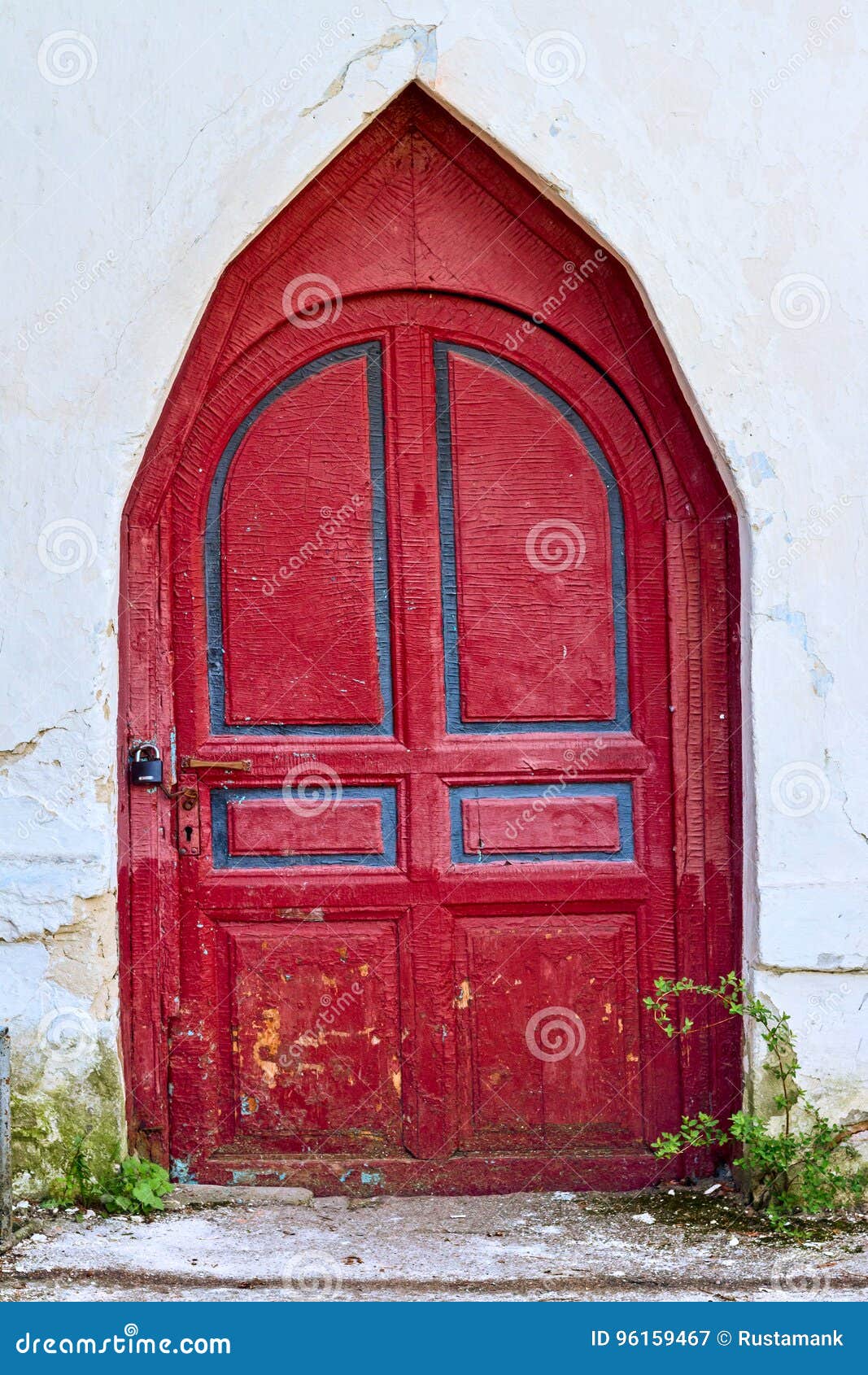 Old Ancient Wooden Red Door Stock Image - Image of closed, grunge: 96159467