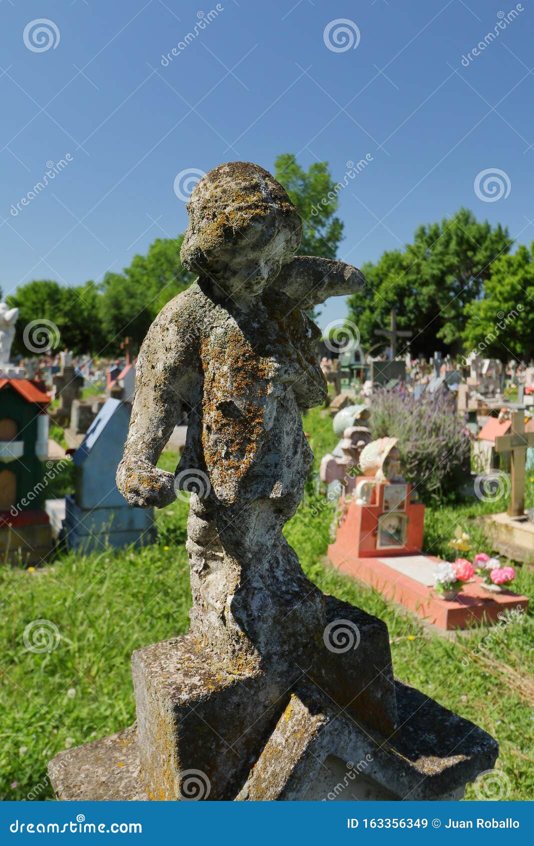 Old angel statue stock image. Image of ancient, buried - 163356349