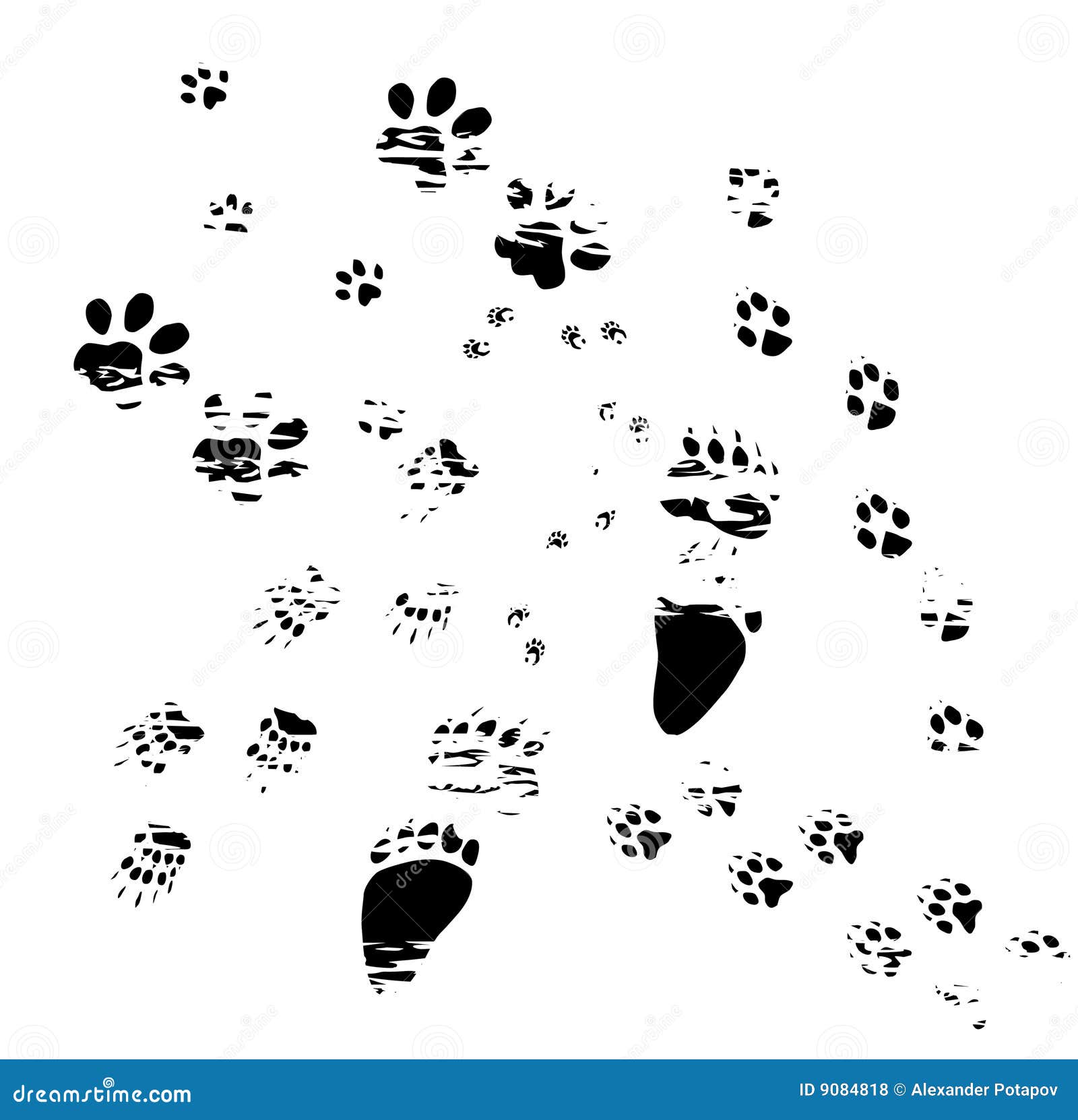 Old animals tracks stock illustration. Illustration of footpath - 9084818