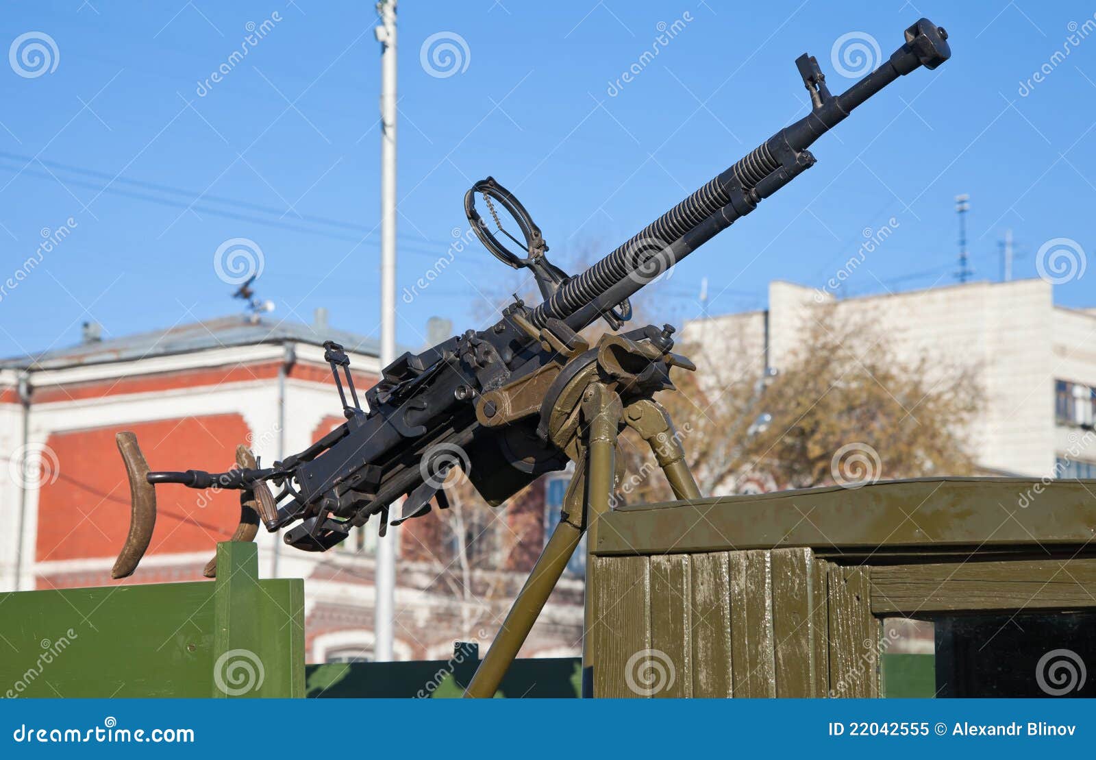 Old Anti-Aircraft Machine Gun Stock Image - Image: 22042555