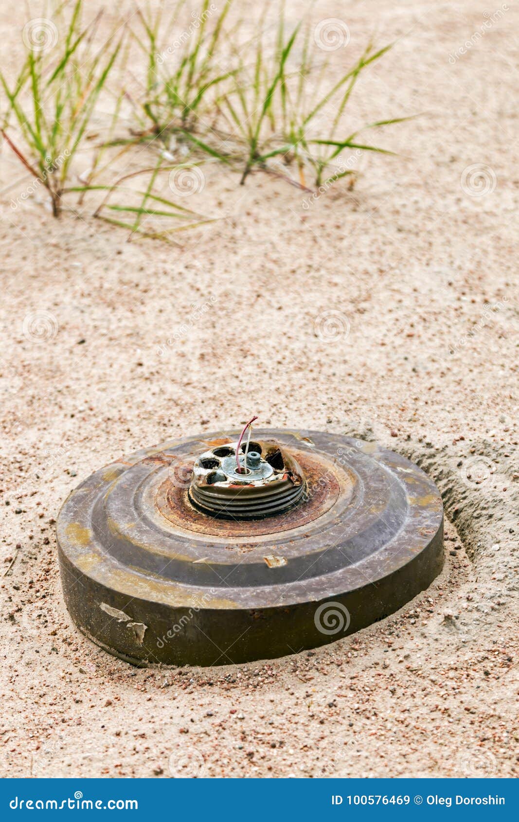 Old Anti-tank Mine Buried in the Desert Stock Image - Image of danger ...