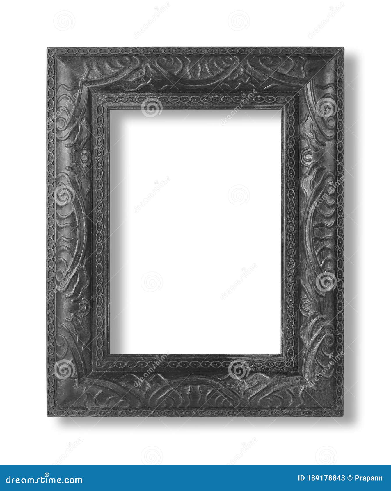 Old Antique Black Frame Isolated Stock Image - Image of design, frame ...