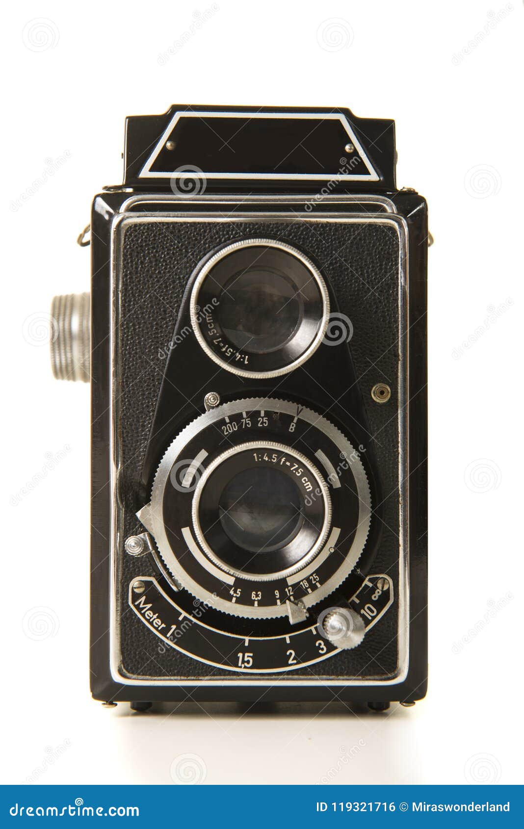 Old Antique Black Photo Camera on a White Background Stock Photo ...