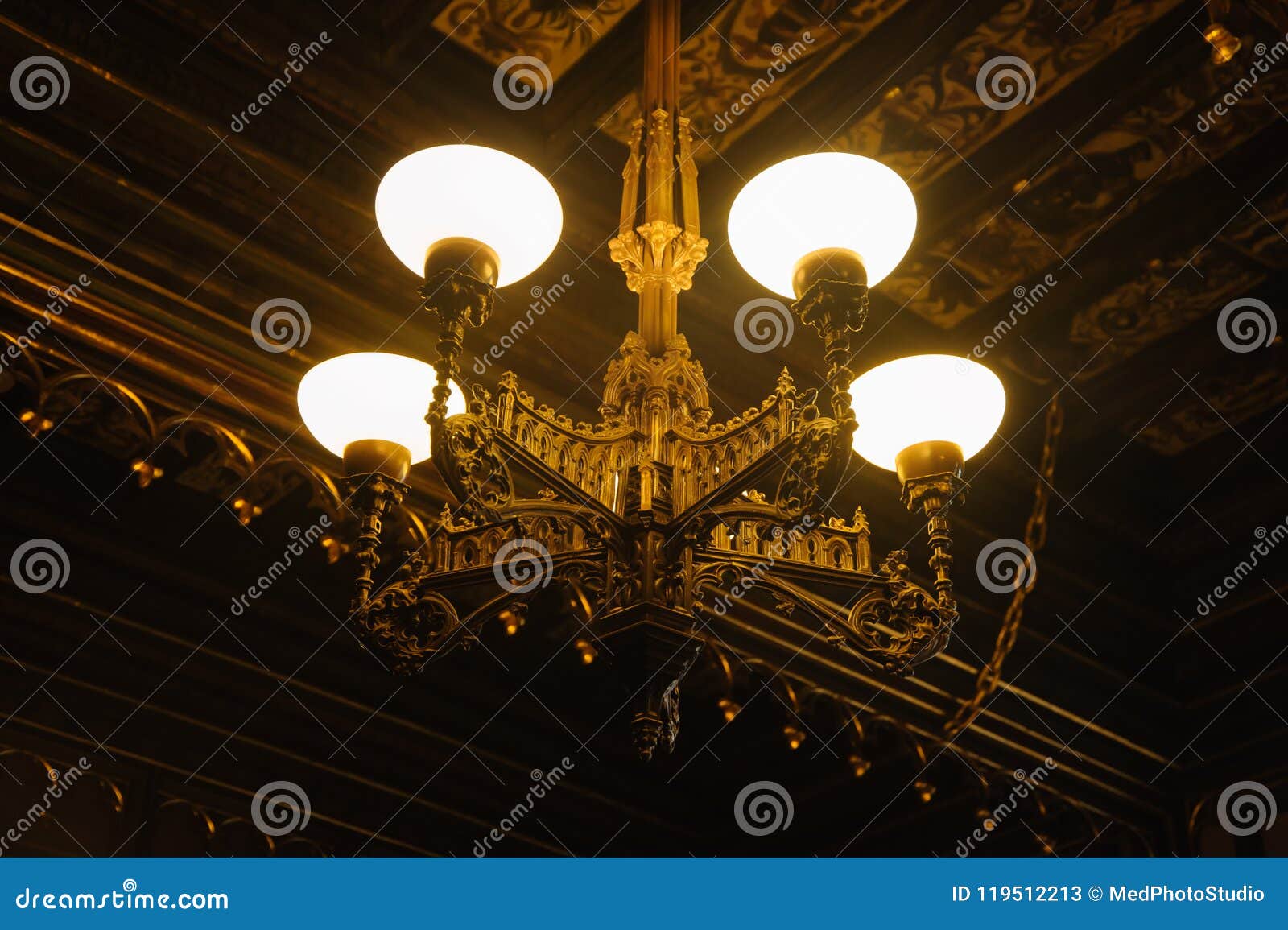 Old Antique Ceiling light. stock image. Image of decorative - 119512213