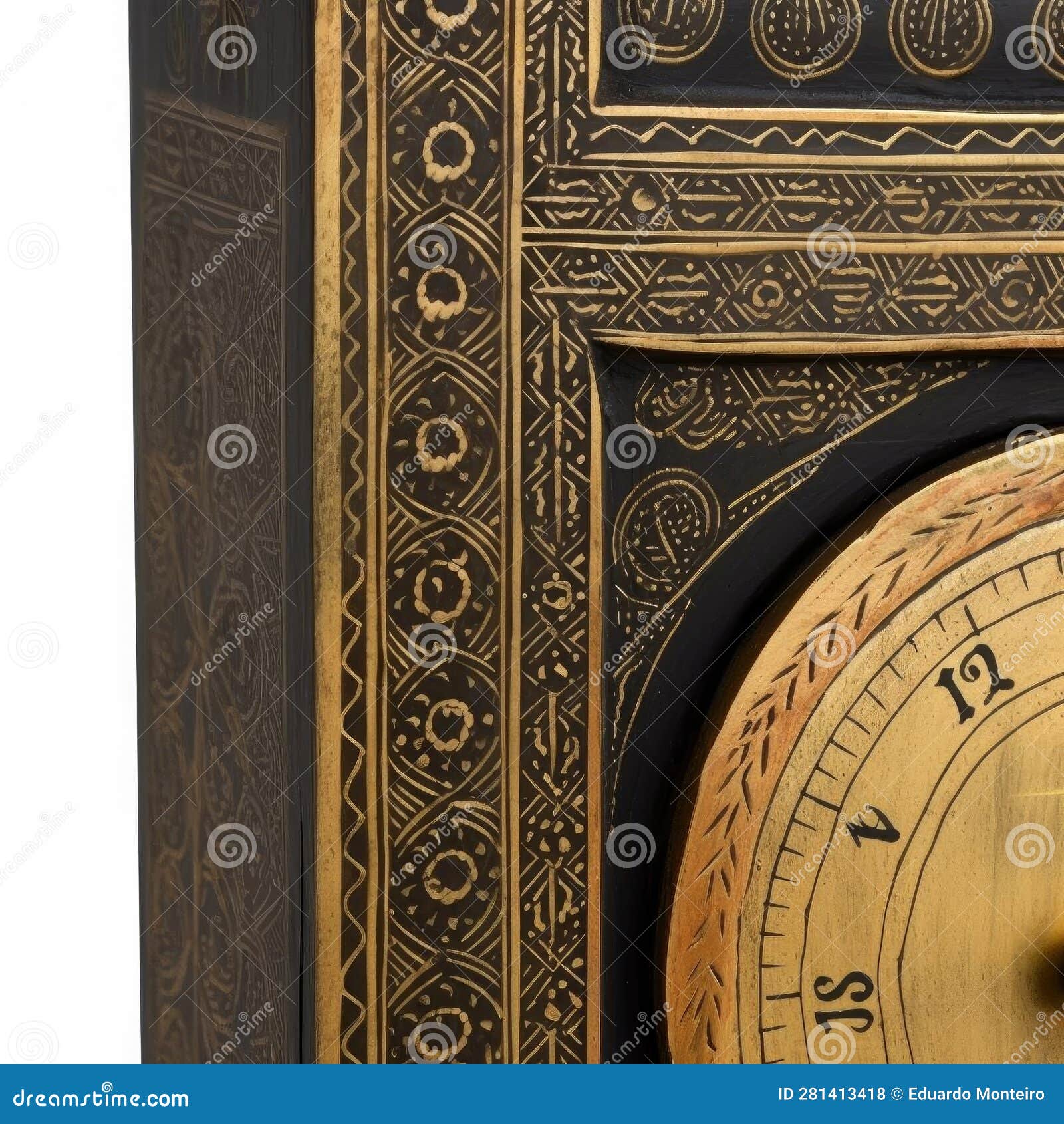 Old Antique Clock on White Background Stock Illustration - Illustration ...