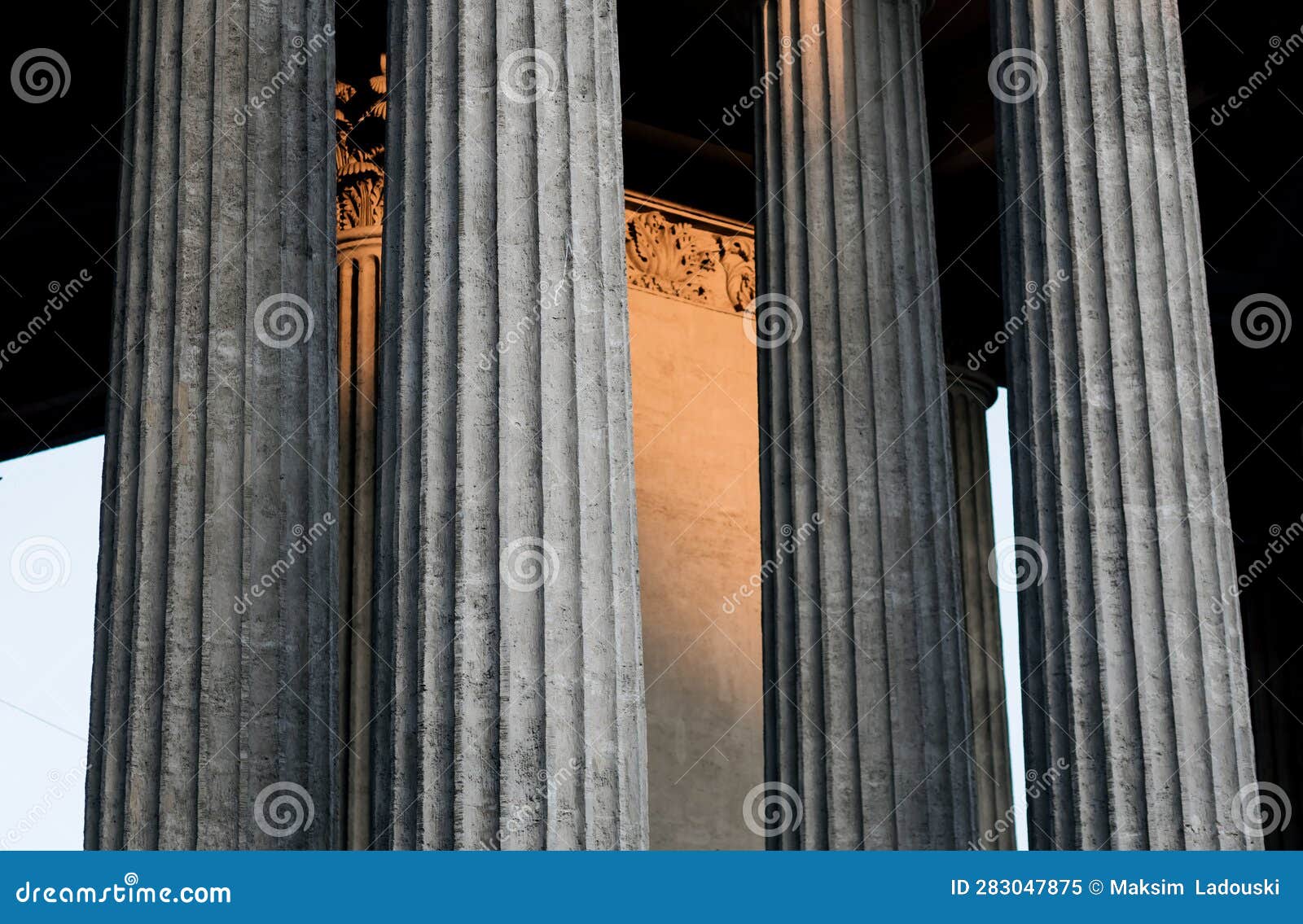 Old antique columns stock image. Image of architecture - 283047875