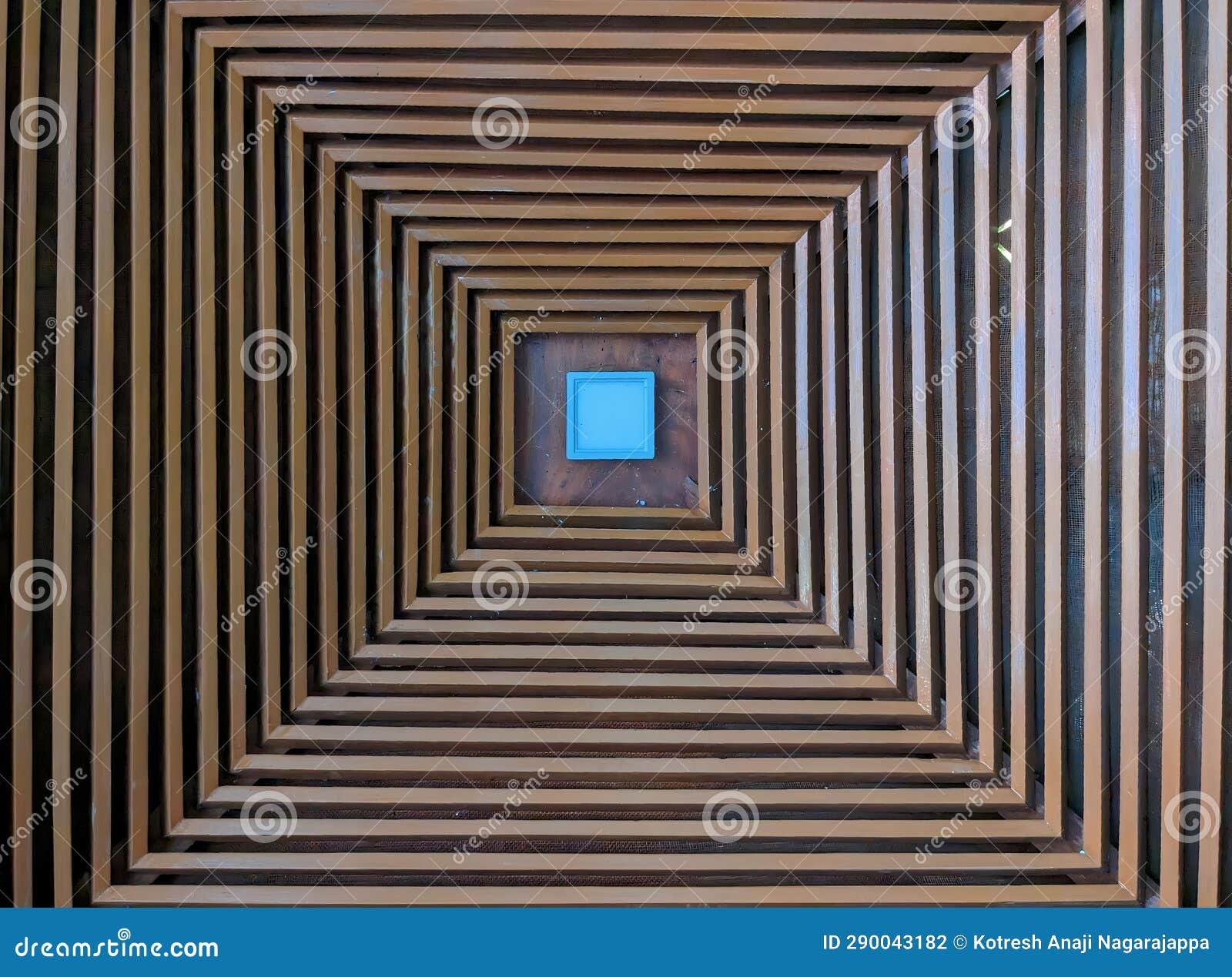 Old Antique Decorative Wooden Wall Panel, Abstract Centered Squares ...