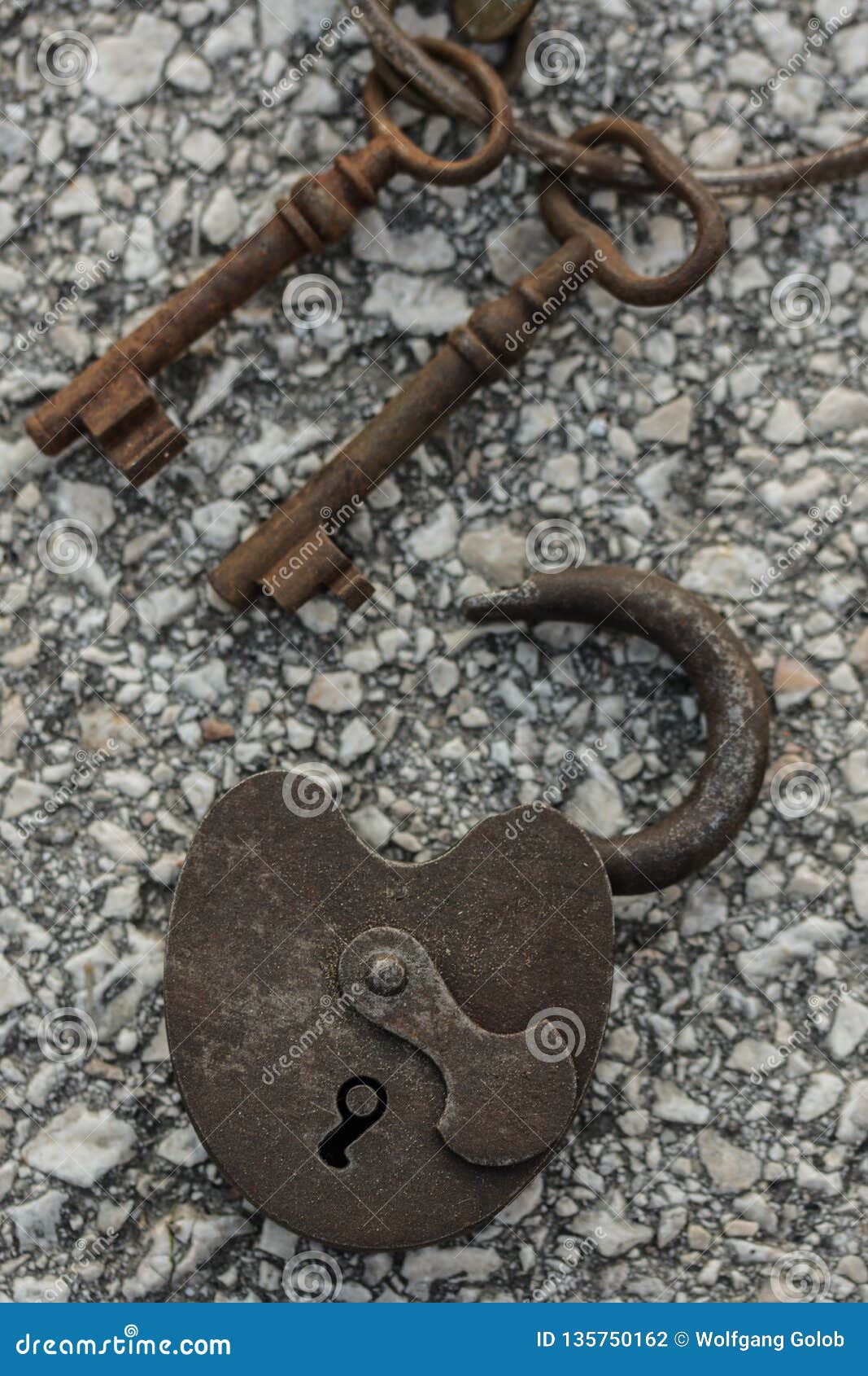 Antique Lock with Rusty Keys Stock Photo - Image of lock, corrosion ...