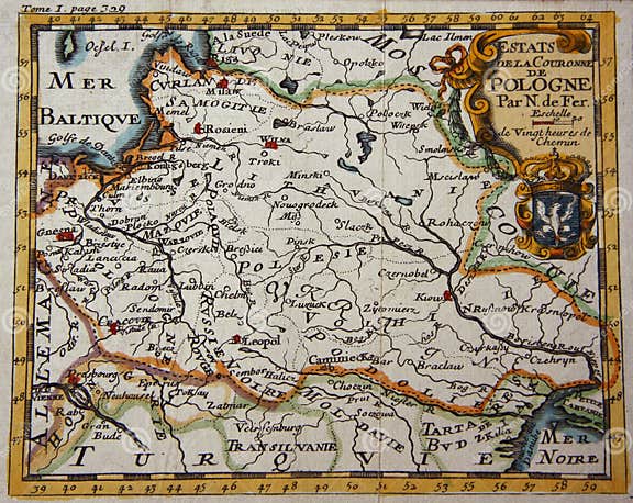 Antique map of Poland stock image. Image of polish, exploration - 30091085