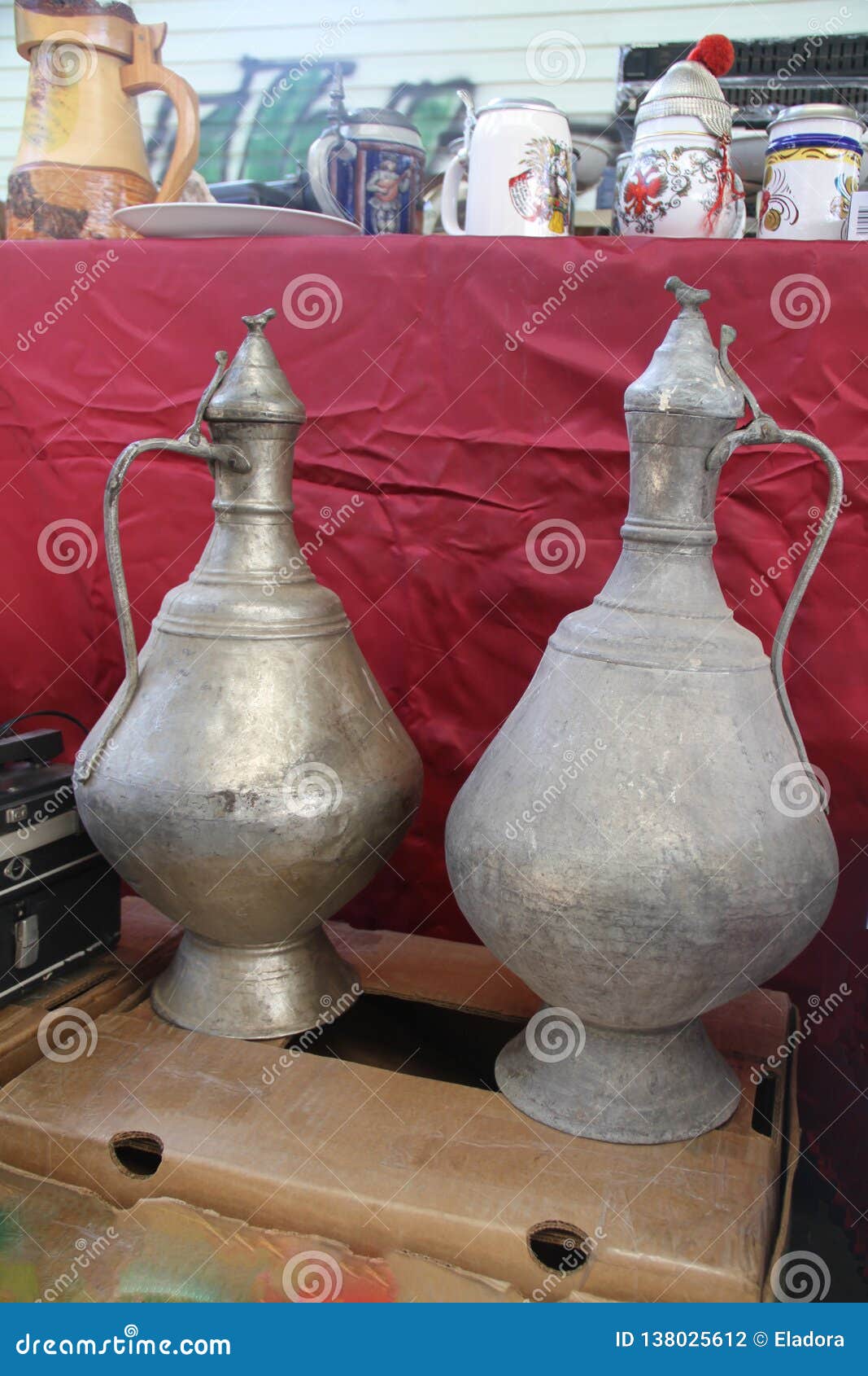 Old Antique Objects at Bazaar on Sale Stock Photo - Image of sale ...