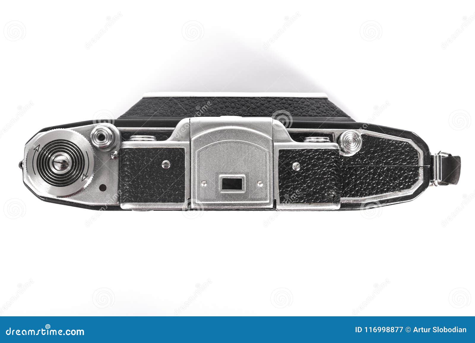 Old, Antique Pocket Camera. the Black Camera is Covered with a Black ...