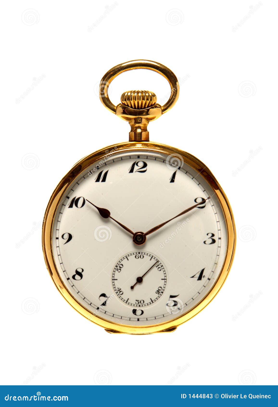 Old Antique Pocket Watch Isolated on White Stock Image - Image of watch ...