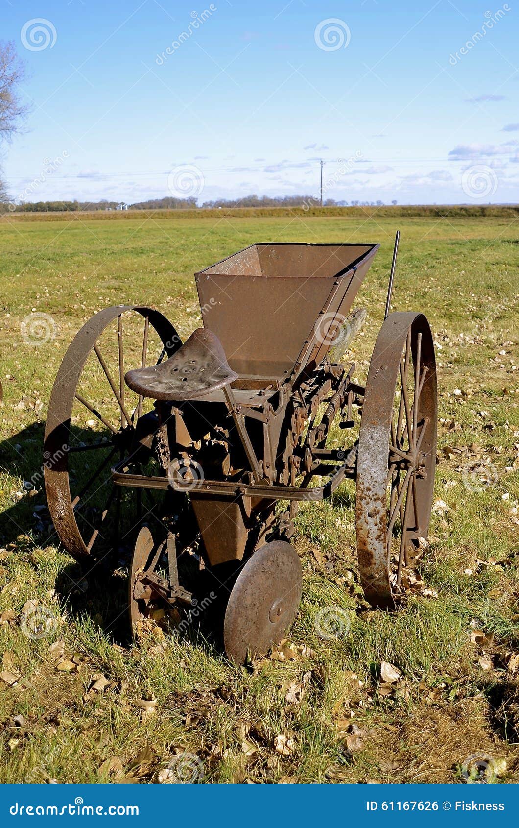 Old Antique Rusty Potato Planter Stock Photo - Image of faming, spud ...