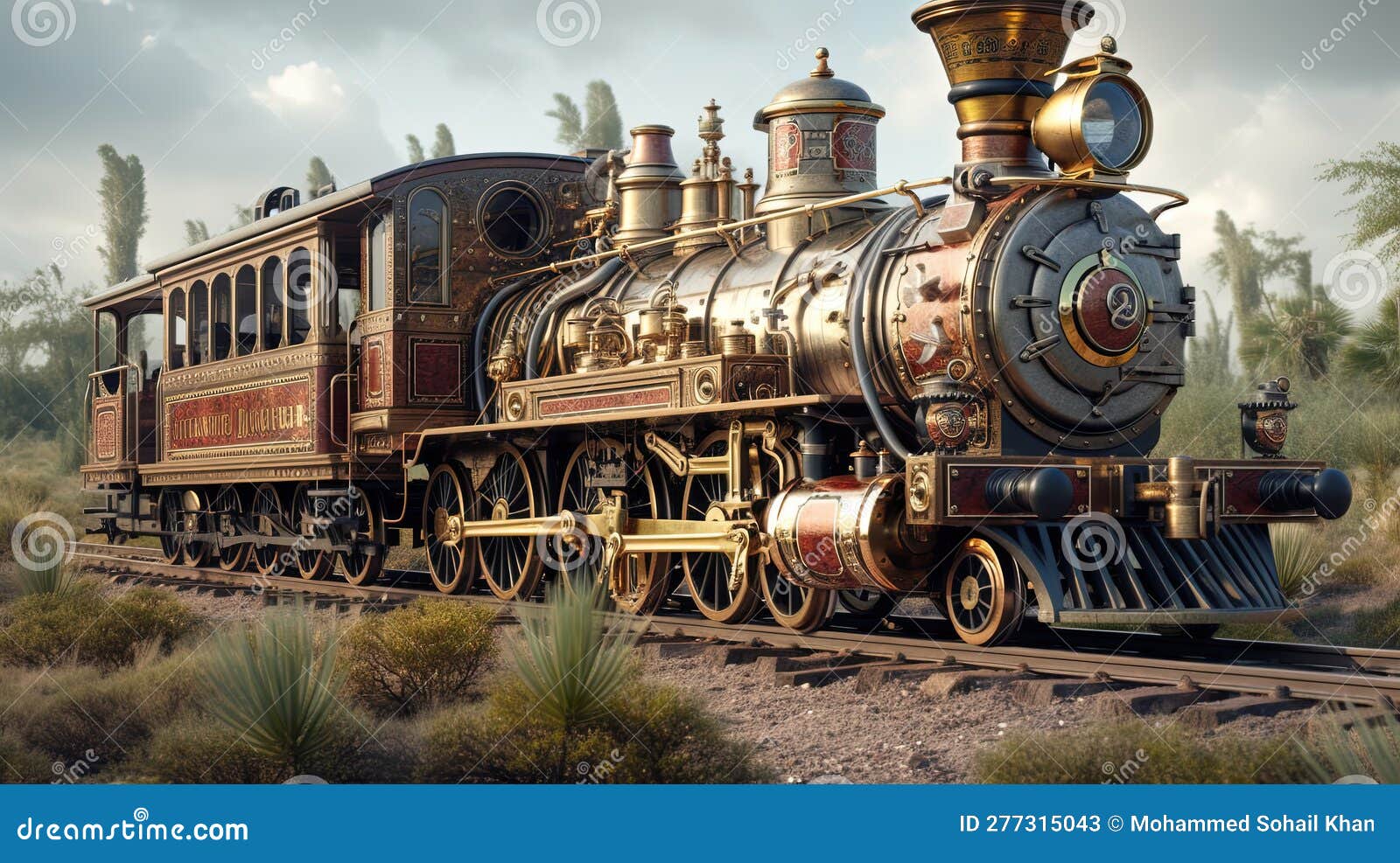 Antique Train Set On A Miniature Landscape Stock Photo | CartoonDealer ...
