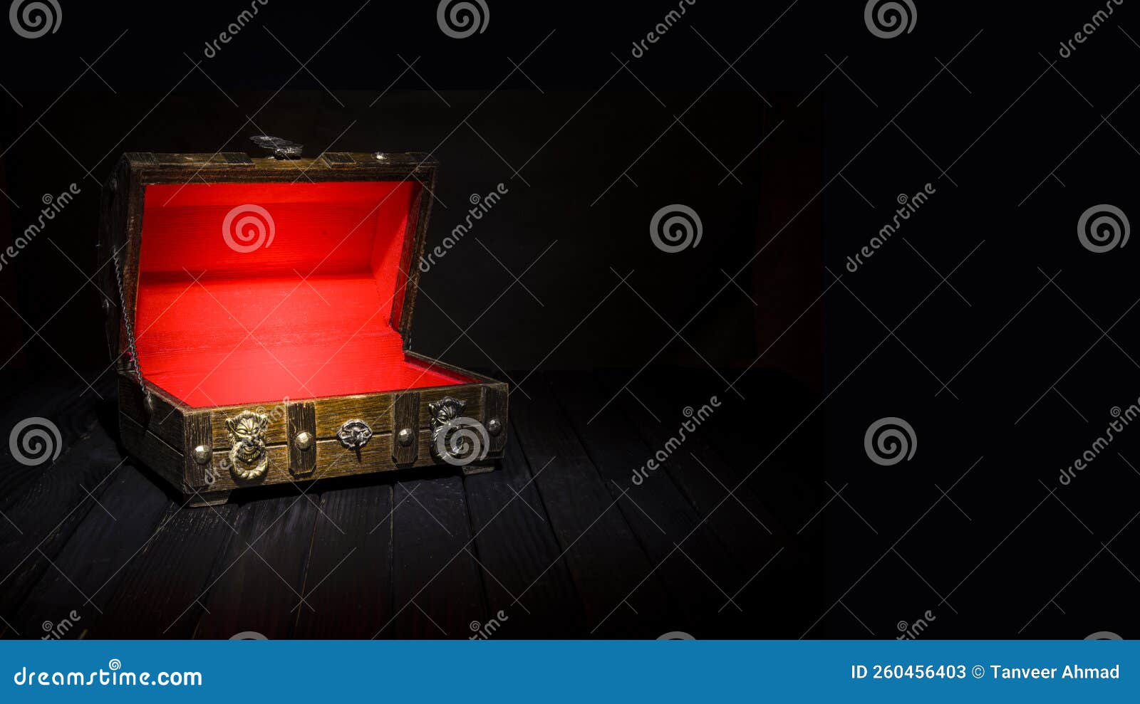 Old and Antique Wooden Treasure Box Open with Copy Space Stock Image ...