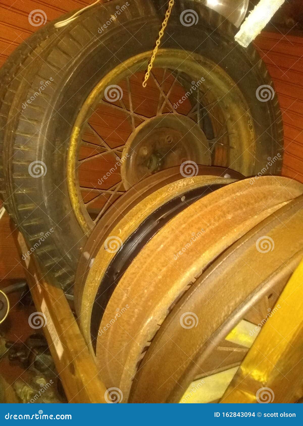 Old Antiques Tires and Rims Collection Stock Photo - Image of rims ...