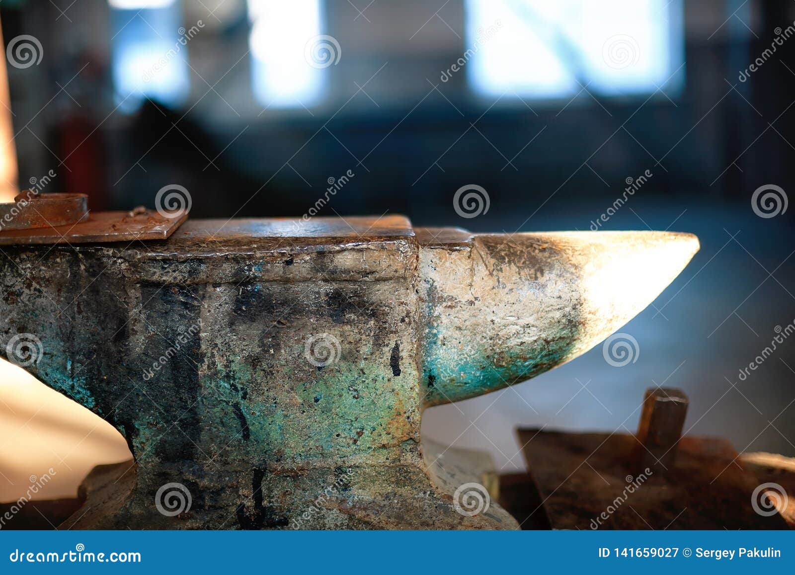 Old Anvil in the Blacksmith Shop. Close-up of a Metal Tool Stock Image ...