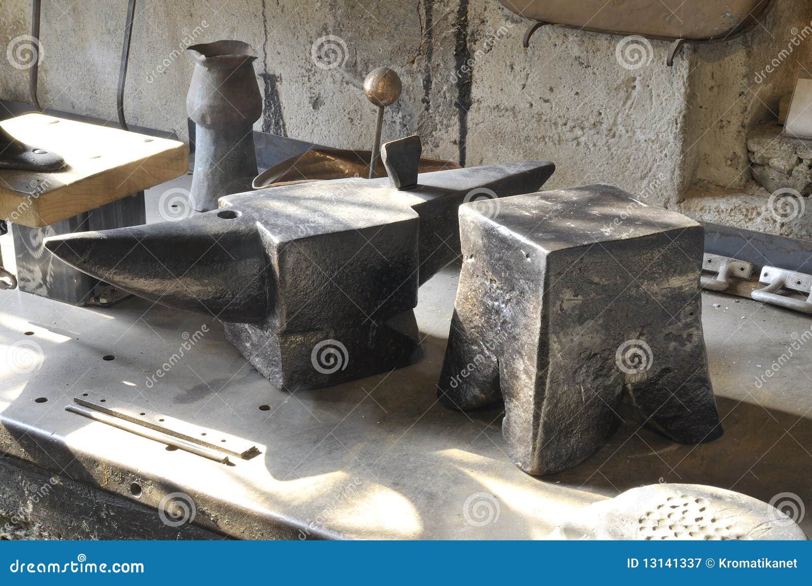 Old anvil different shape stock image. Image of workshop - 13141337