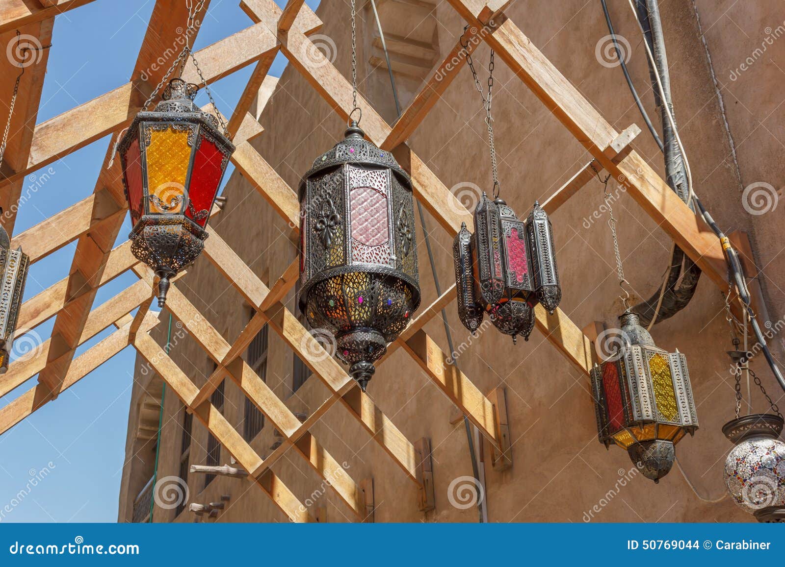 Old Arabic Metal Streetlight Stock Photo - Image of traditional ...