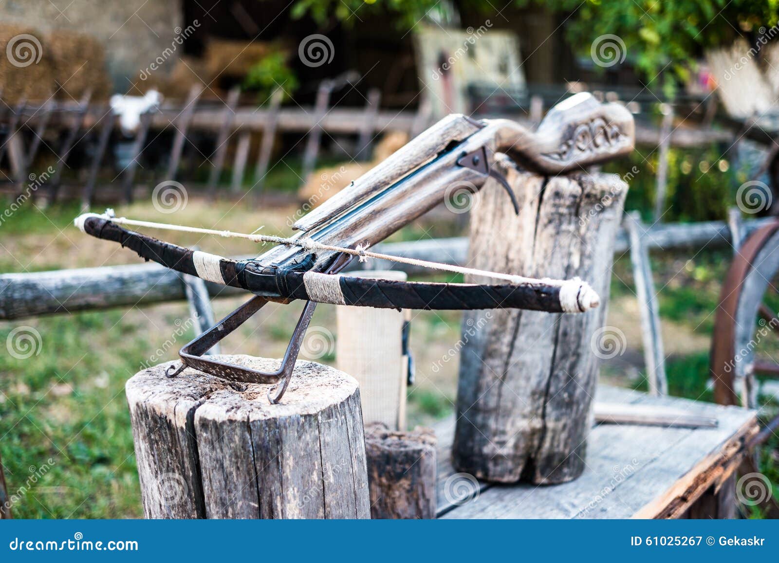 Old arbalest model stock image. Image of stretched, military - 61025267
