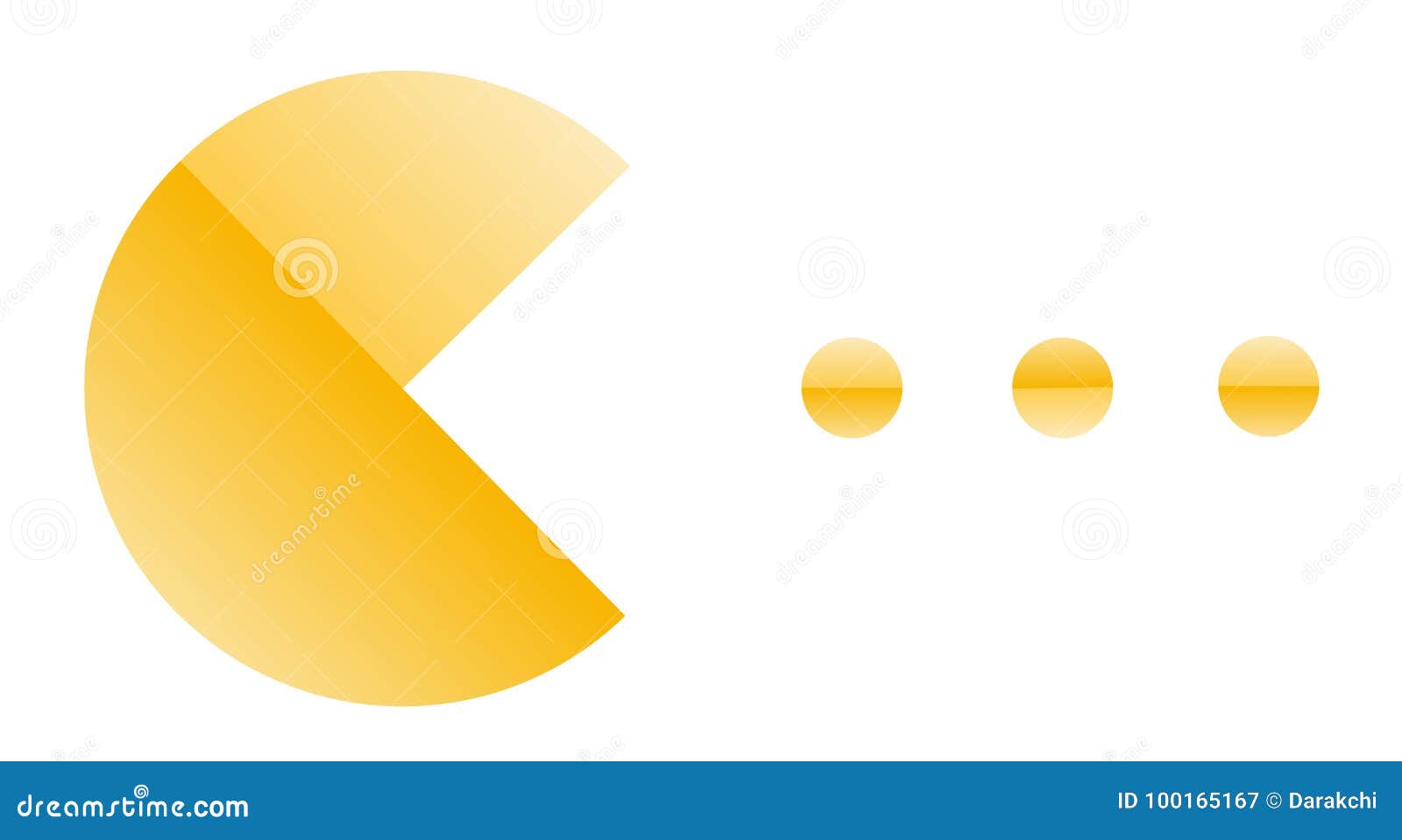 Pac Man Eating Yellow Balls Royalty-Free Illustration | CartoonDealer ...