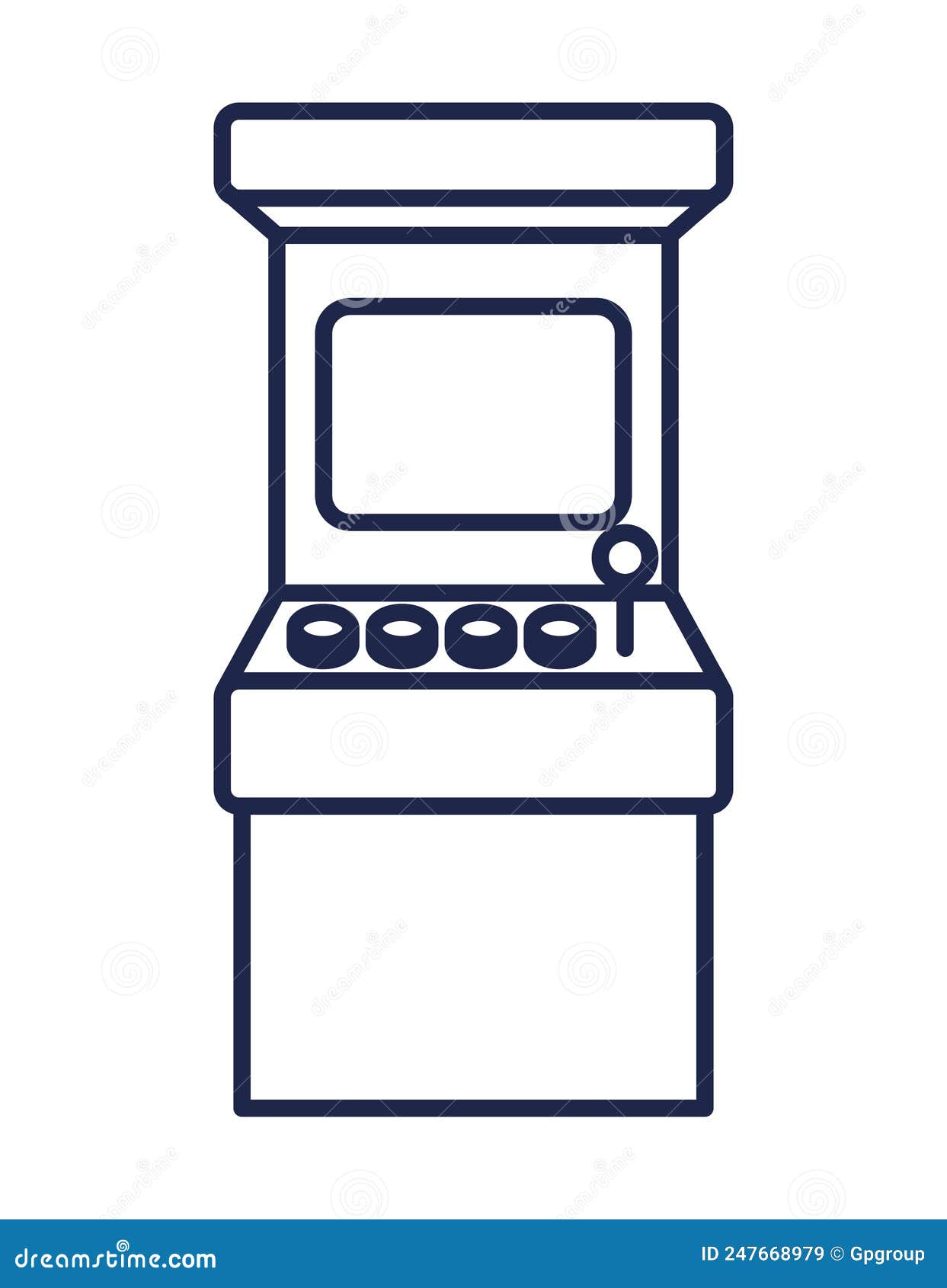 Old arcade console stock vector. Illustration of monitor - 247668979