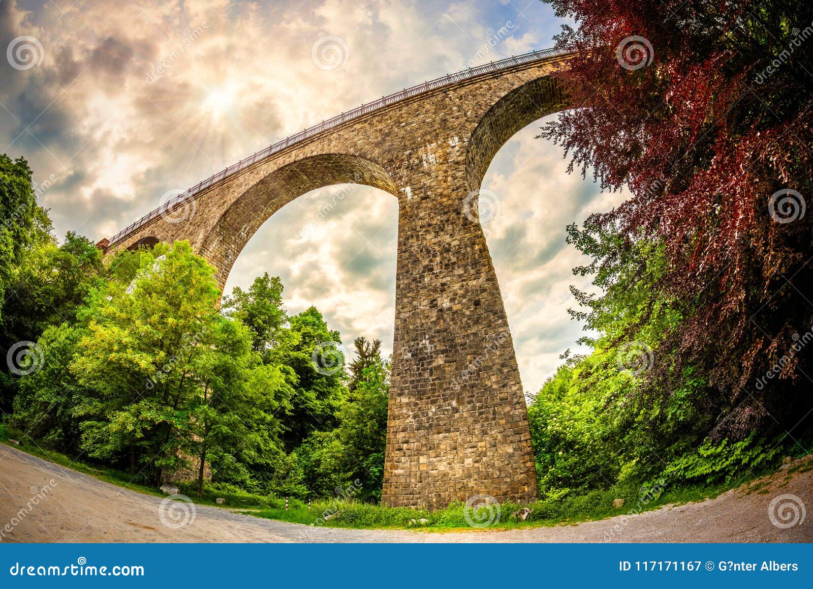 Old arch bridge in Germany stock image. Image of construction - 117171167