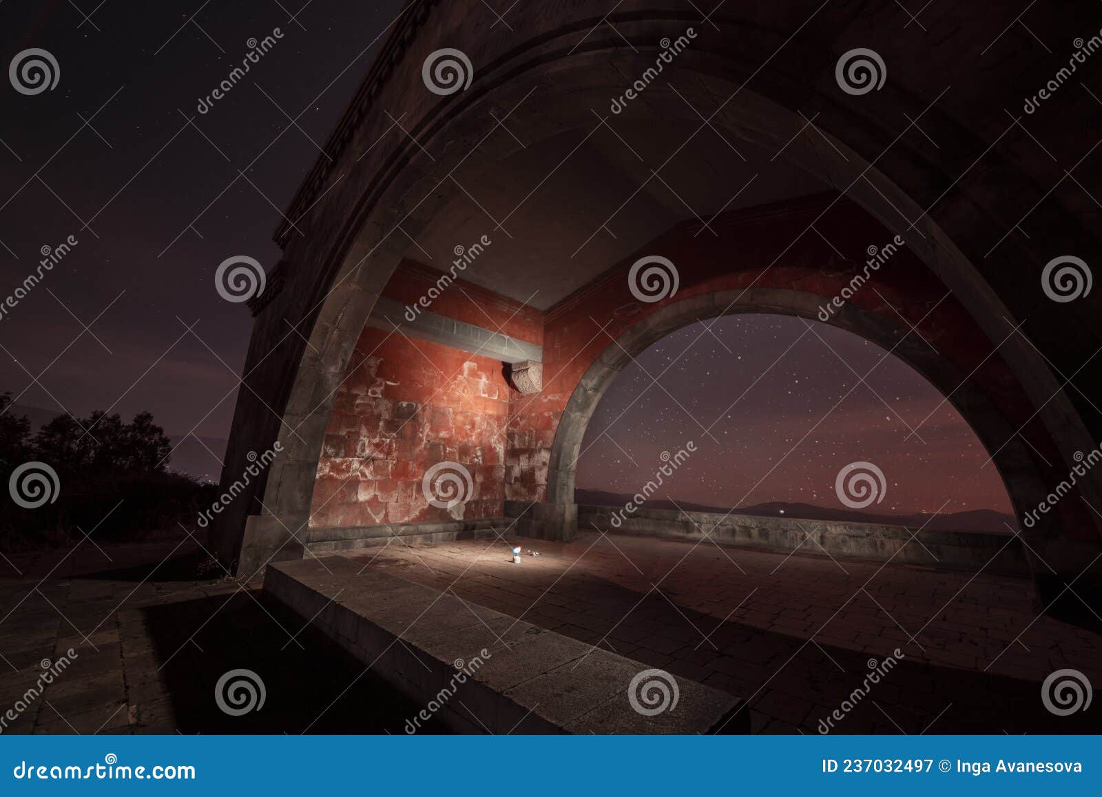 Old Arch at the Starry Night. Stock Image - Image of place, interior ...