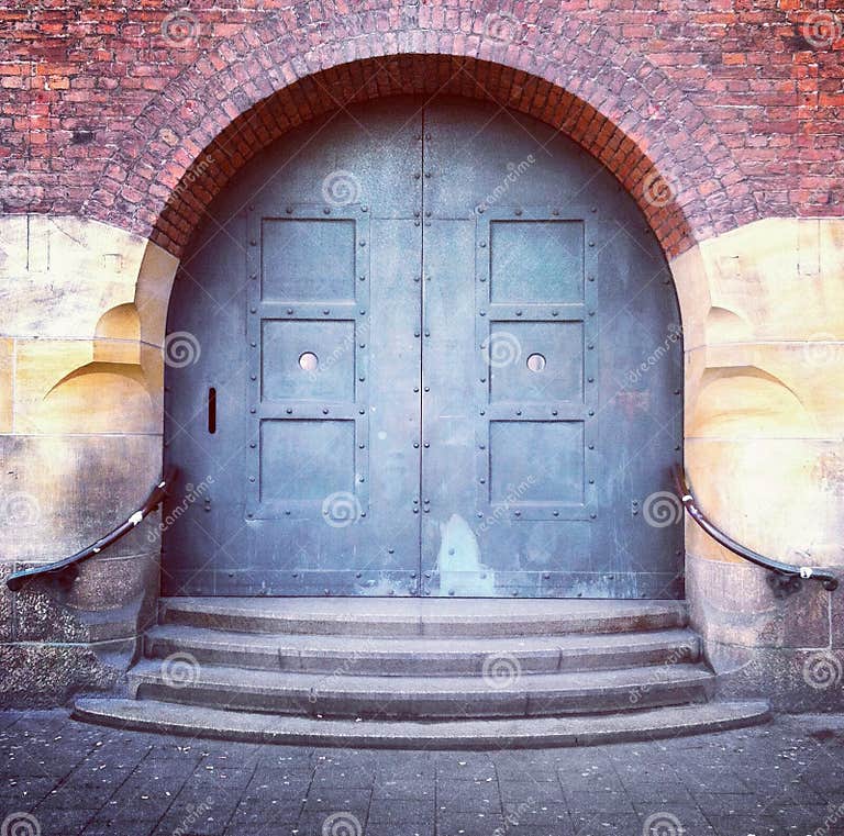 Old arched door and steps stock photo. Image of steps - 27629186