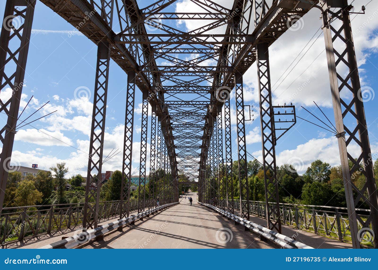 Old arched metal bridge stock image. Image of span, novgorod - 27196735