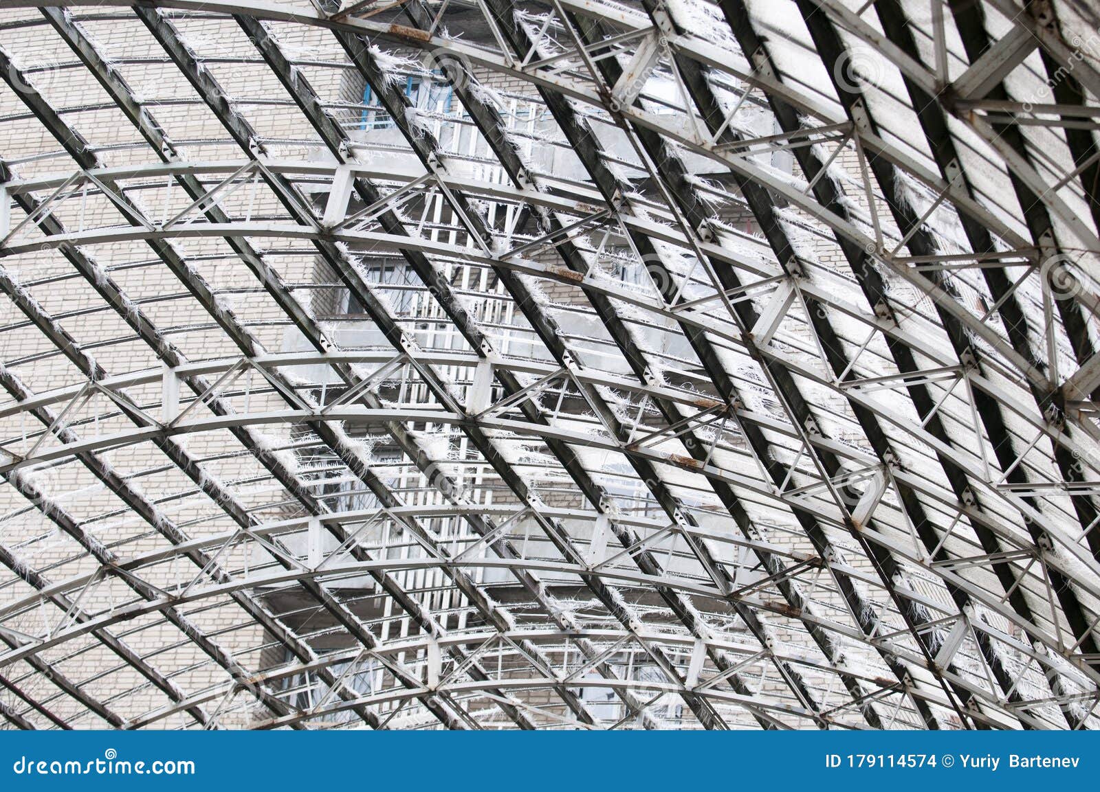 Old Arched Metal Structure. Industrial Geometry Stock Photo - Image of ...